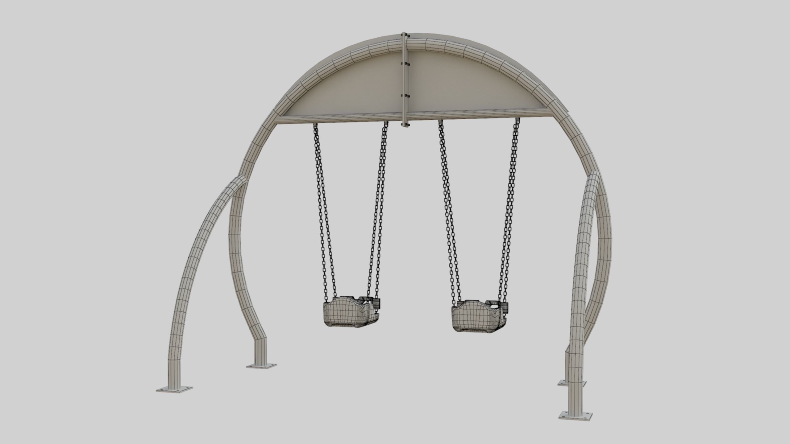 Playground Rounded Swing - 01 3D model | CGTrader