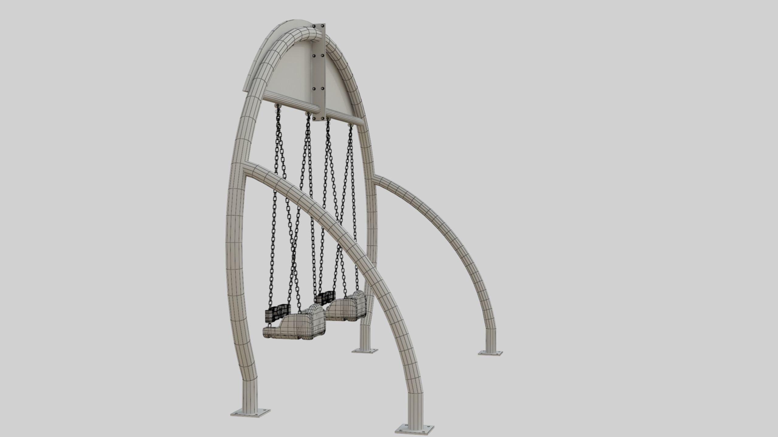Playground Rounded Swing - 01 3D model | CGTrader