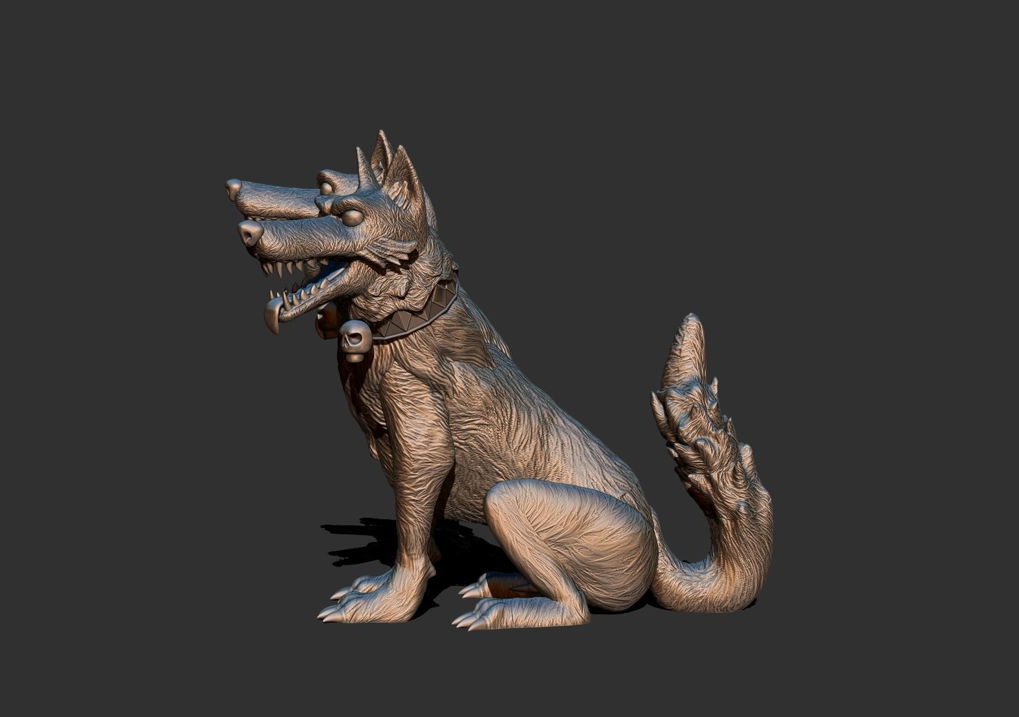 Sitting Cerberus figure 3D model 3D printable | CGTrader