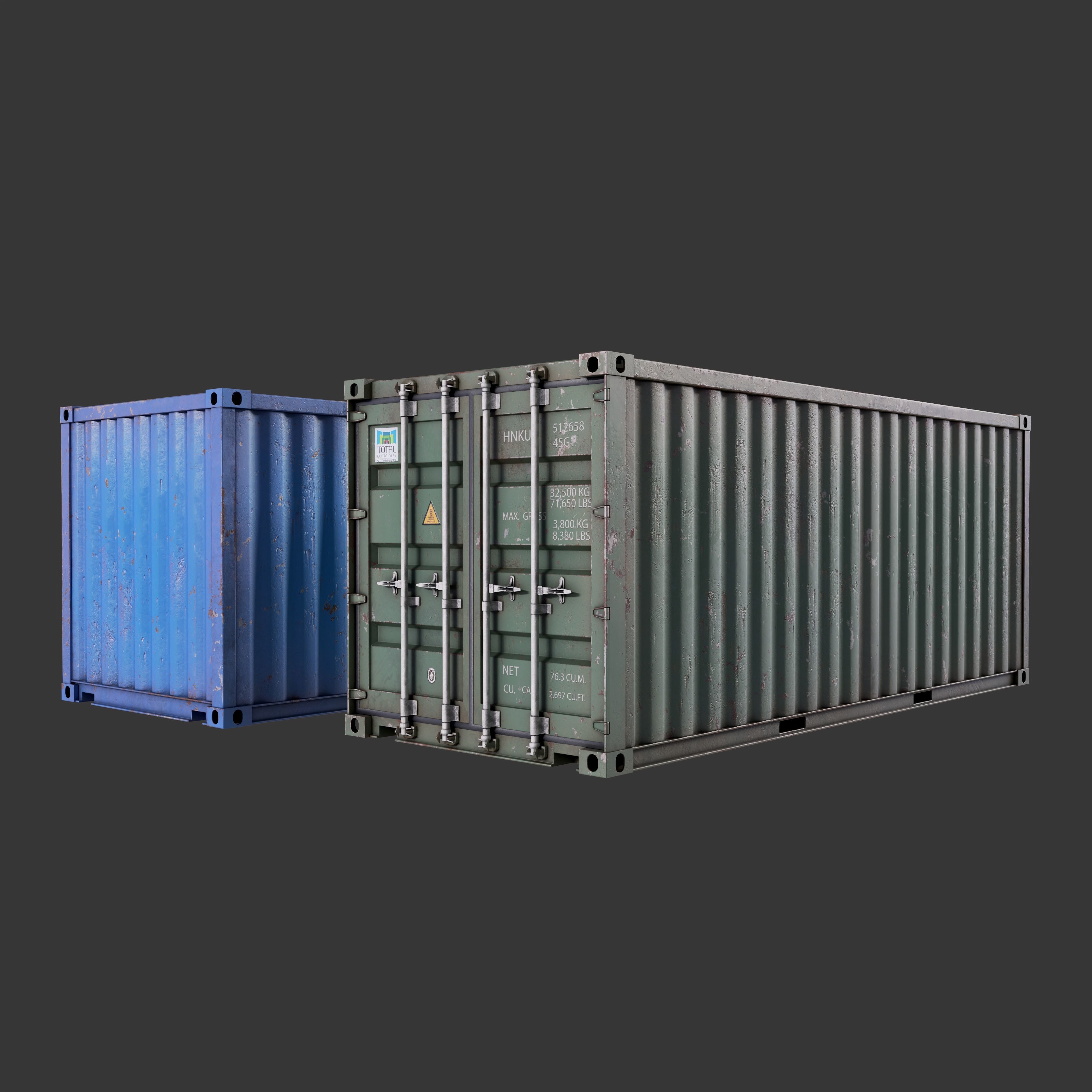 3D model 20 Feet Container Low-poly 3d model VR / AR / low-poly | CGTrader