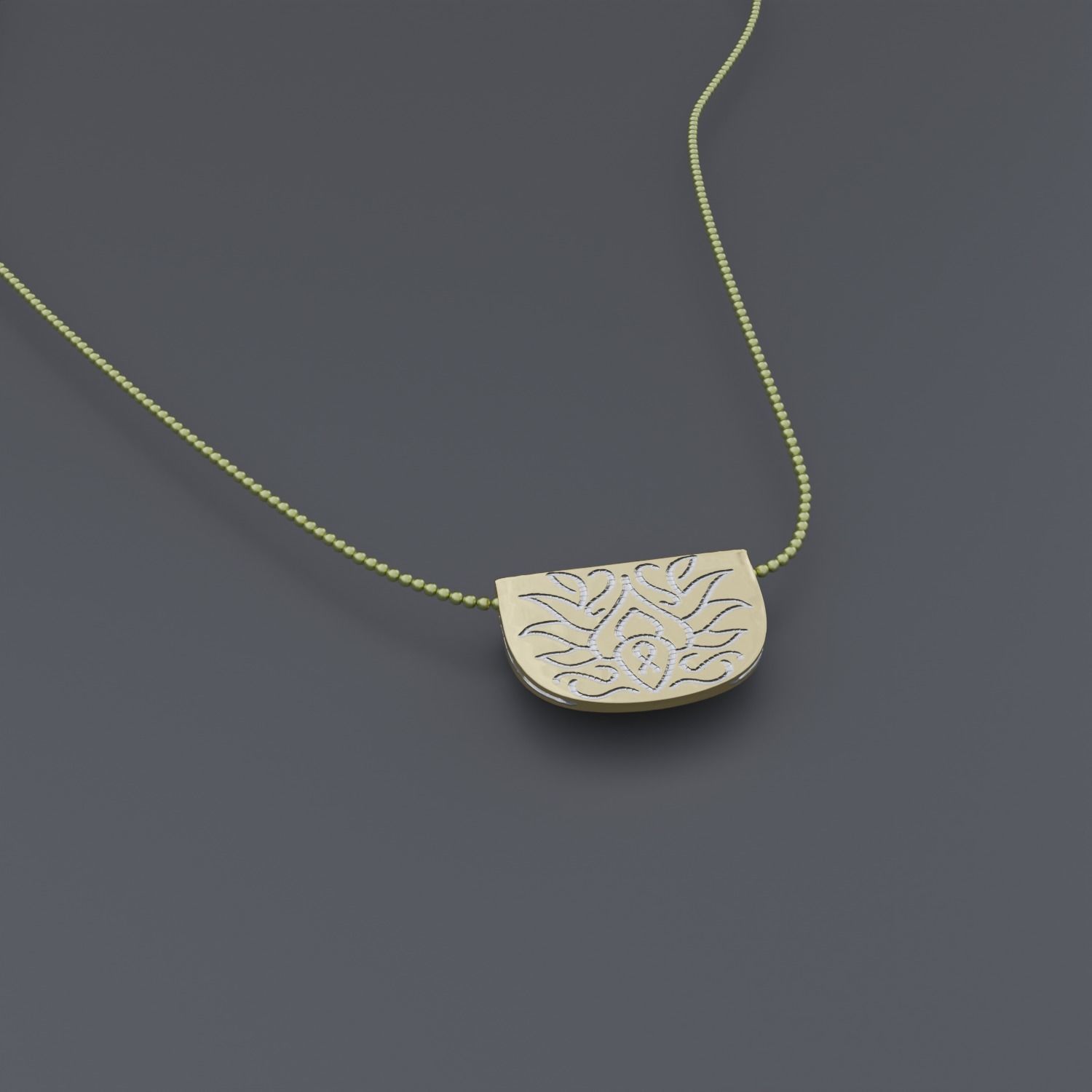 3D model Low Poly White Lotus Golden Necklace VR / AR / low-poly | CGTrader