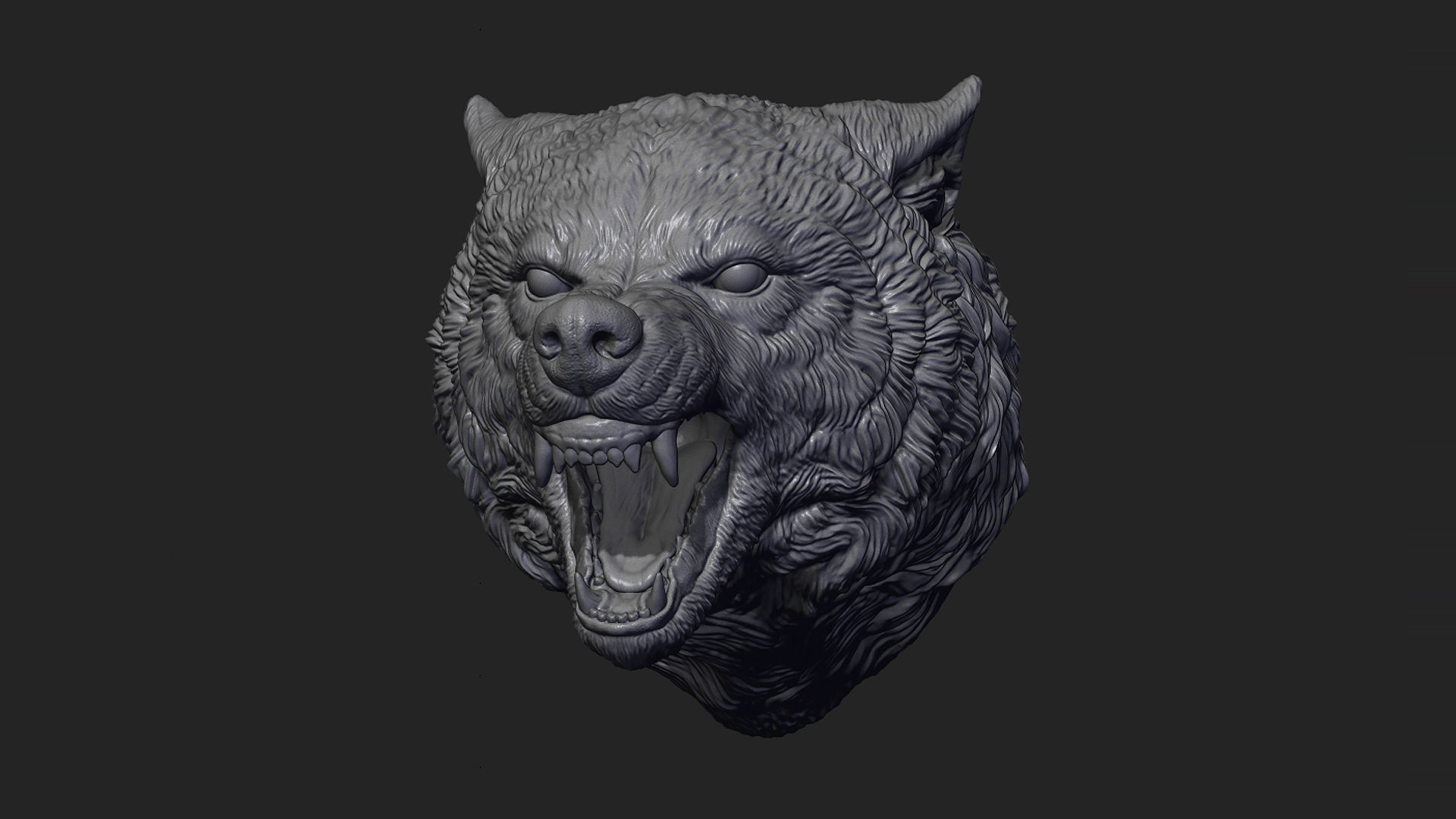 Wolf face head 3D model 3D printable | CGTrader