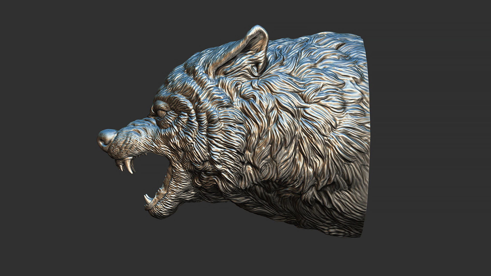Wolf face head 3D model 3D printable | CGTrader