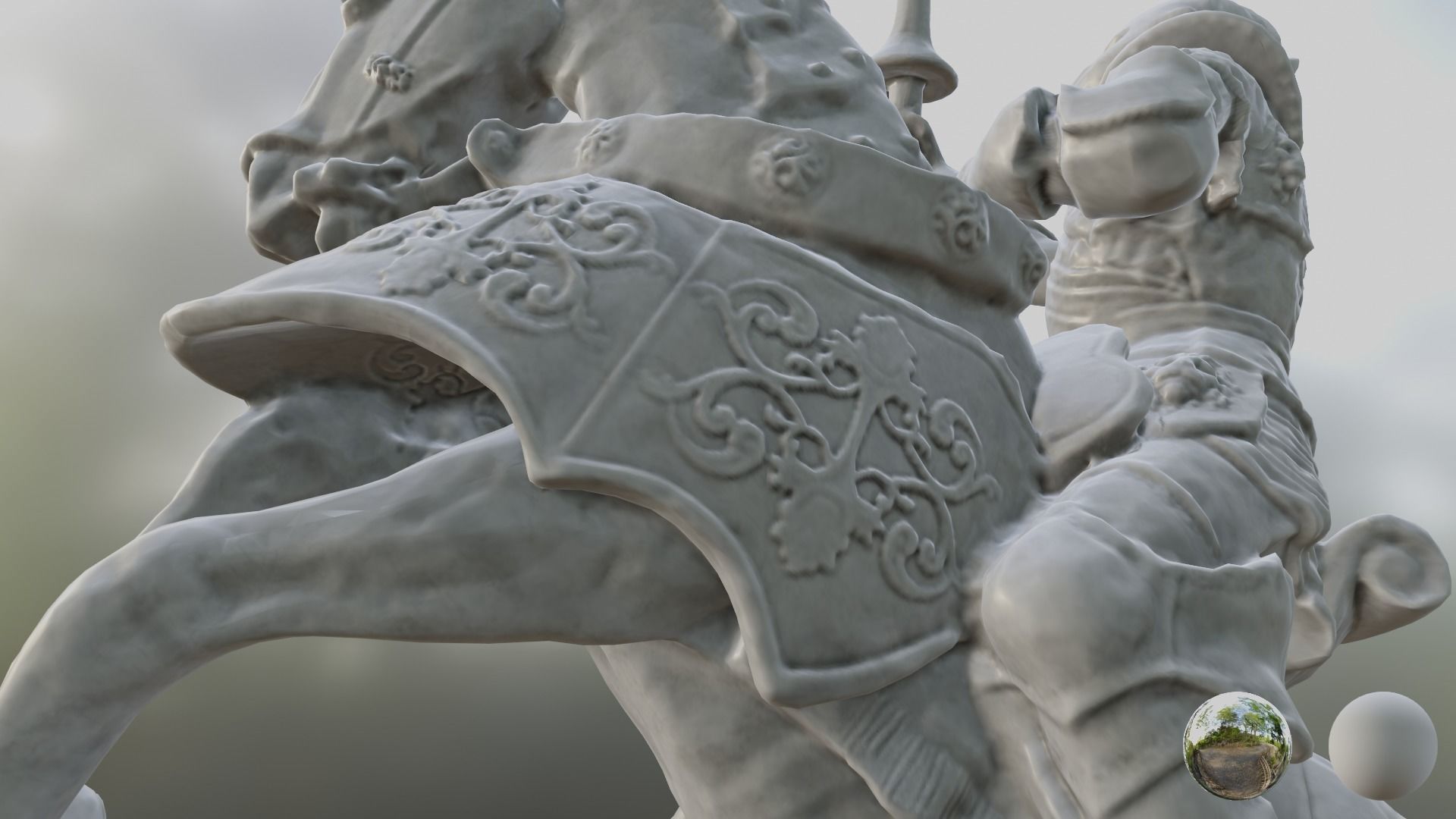Knight horse statue 3D model | CGTrader