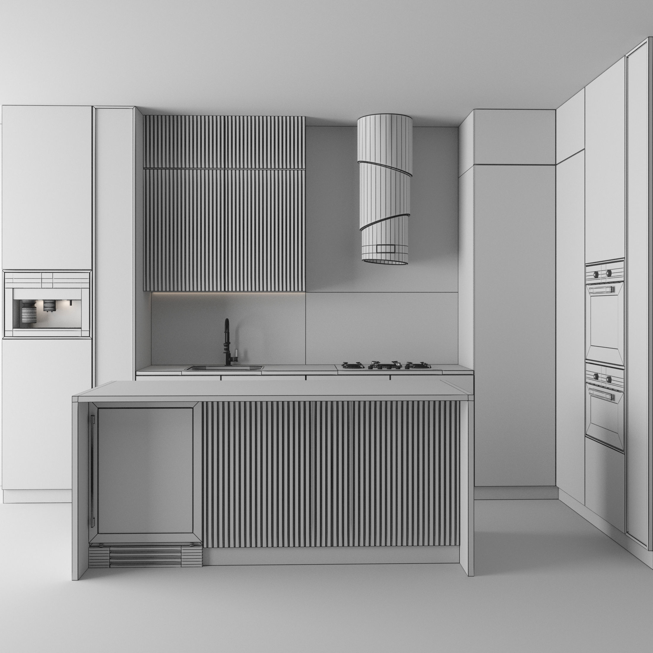 Kitchen Modern 85 - 2 color 3D model | CGTrader