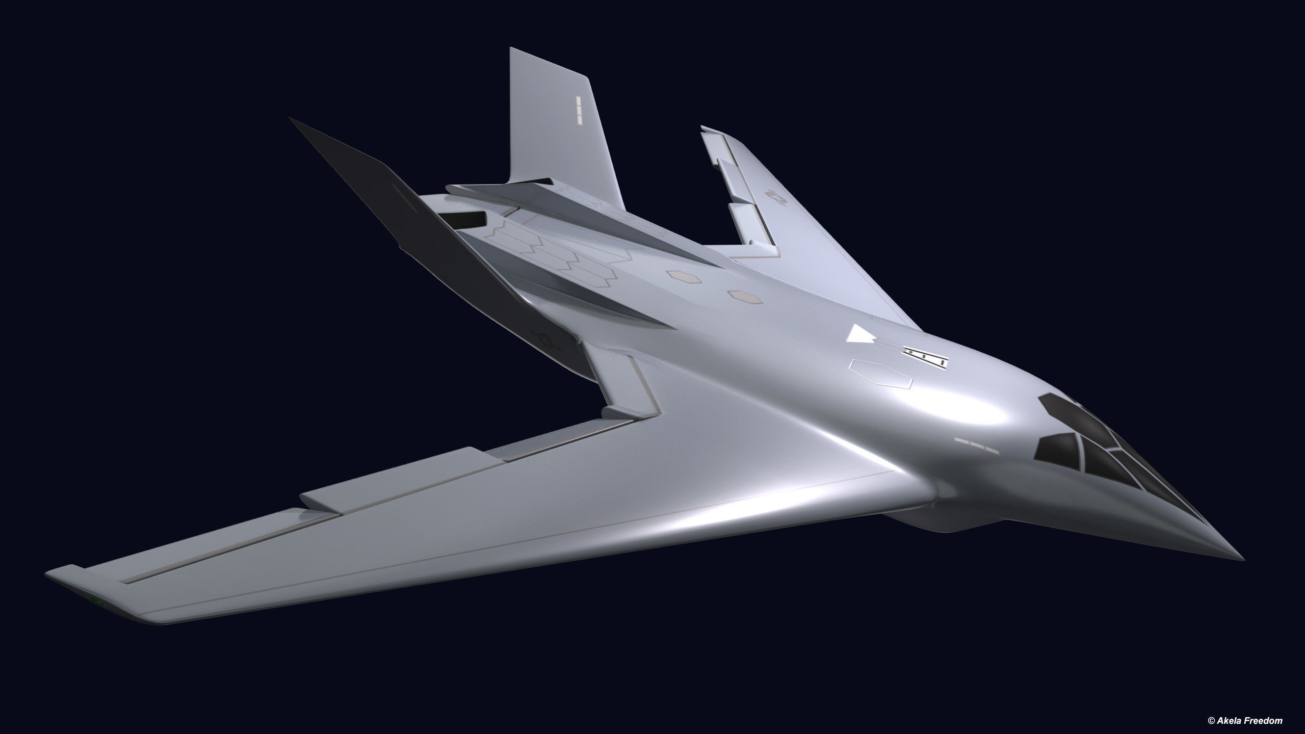 Blended Wing Body Concept 3D model animated | CGTrader
