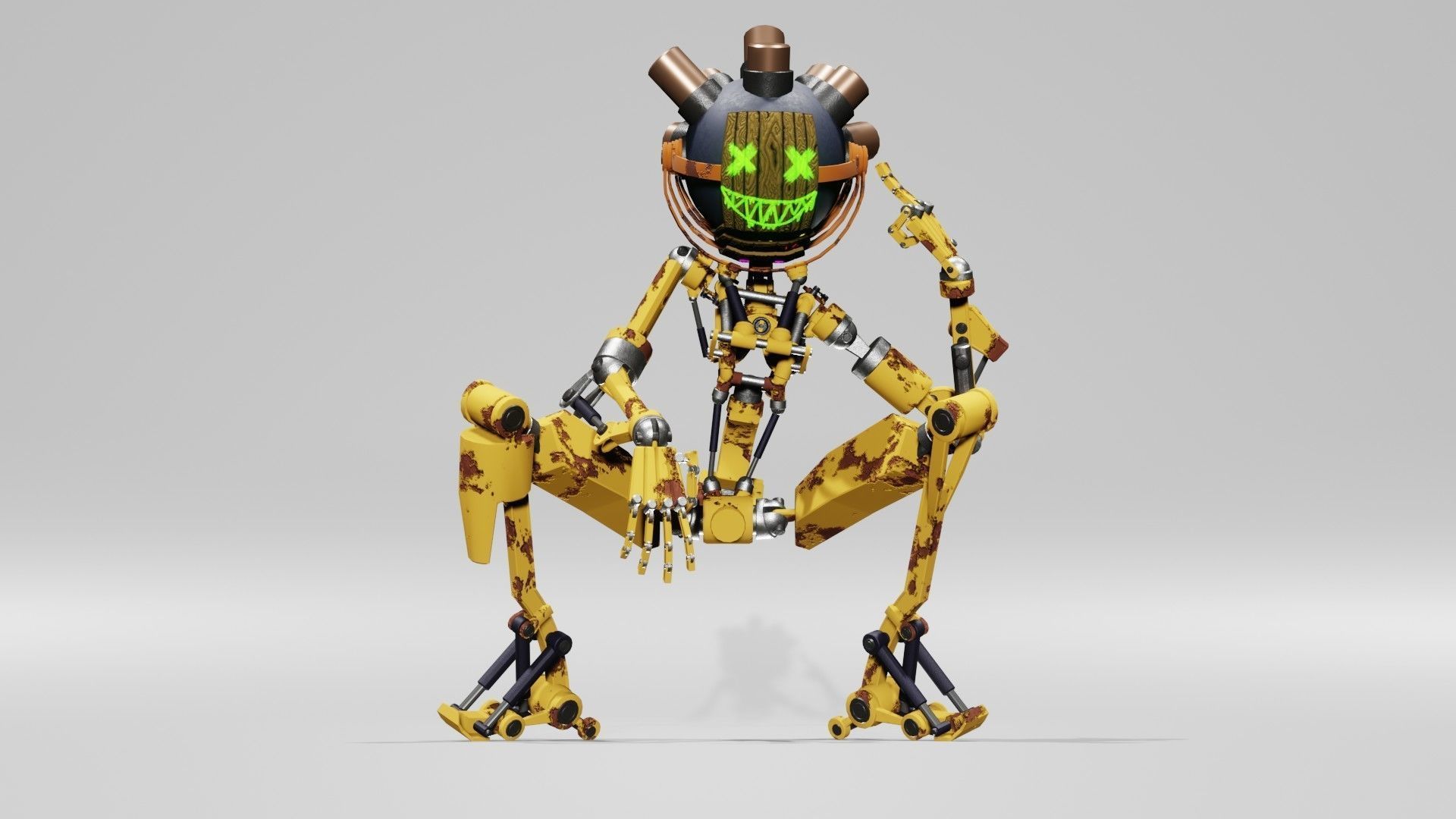 post apocalyptic robot character 3D model animated | CGTrader