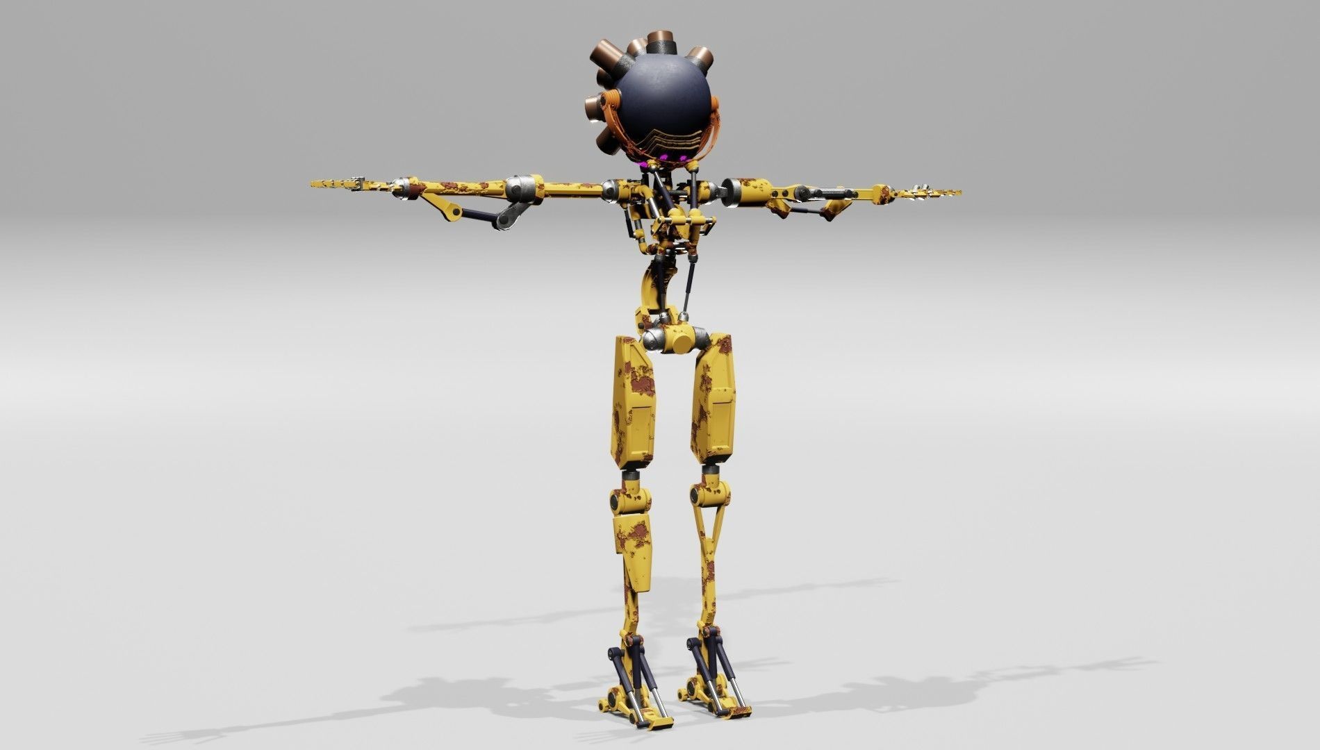 post apocalyptic robot character 3D model animated | CGTrader