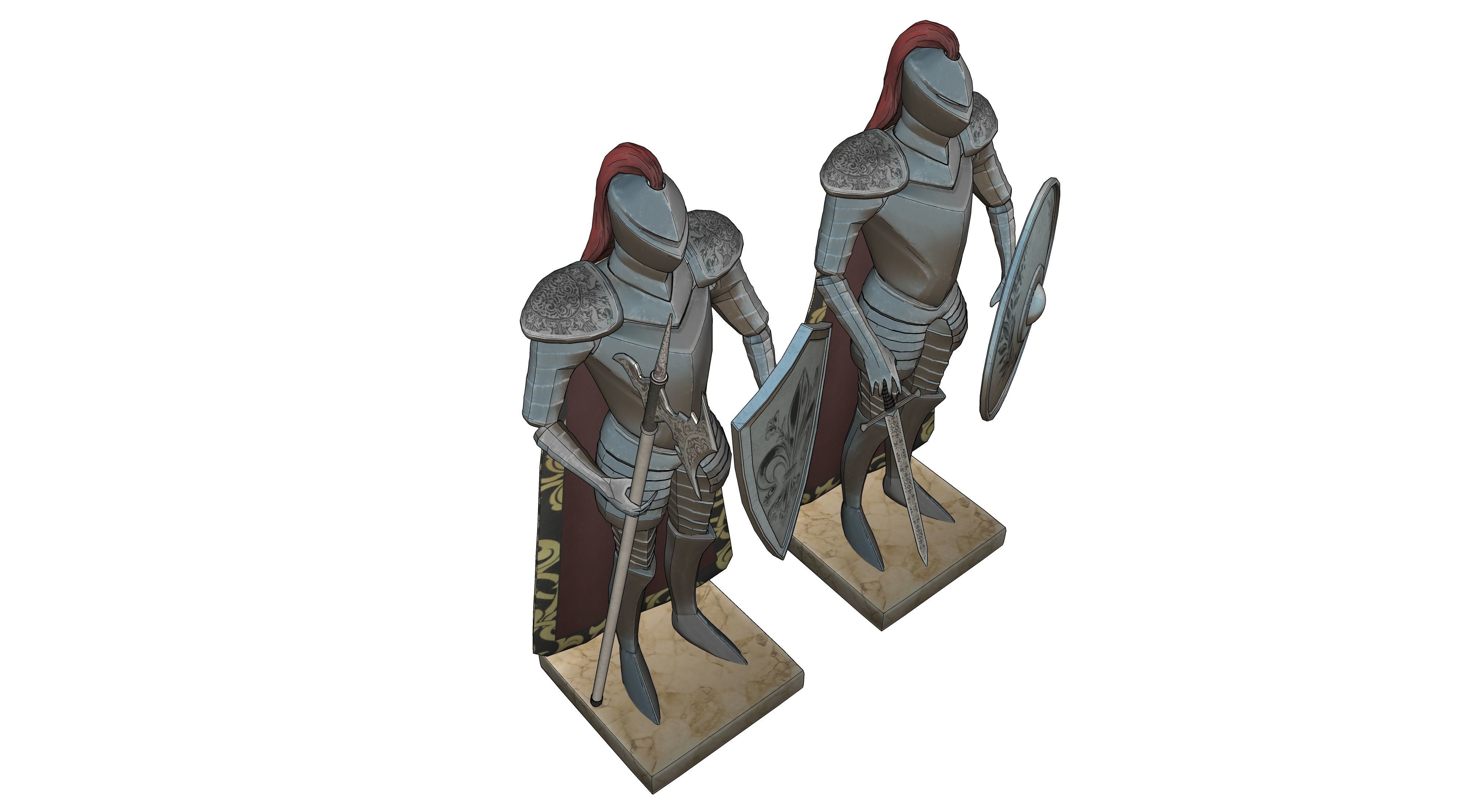 Statue of knight 3D model | CGTrader