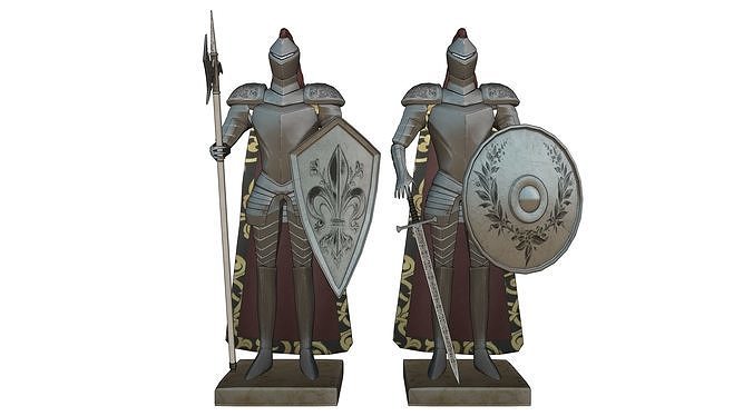 Statue of knight 3D model | CGTrader