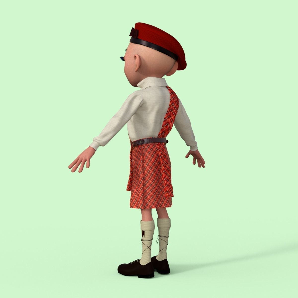 Cartoon Scottish Man Rigged 3D model rigged | CGTrader