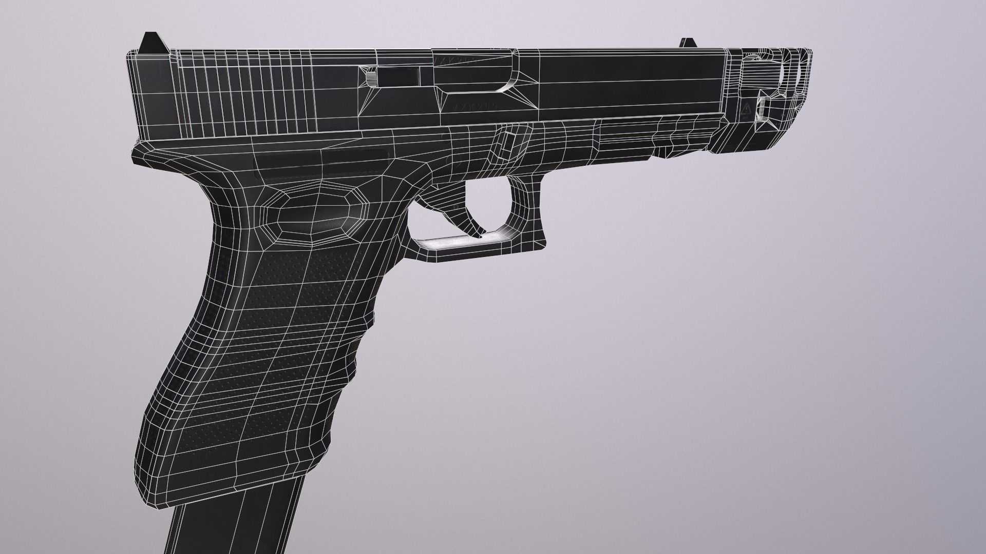 3D model 9mm Handgun - With Attachments VR / AR / low-poly | CGTrader