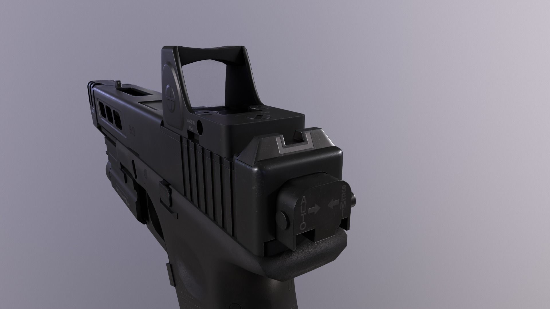 3D model 9mm Handgun - With Attachments VR / AR / low-poly | CGTrader