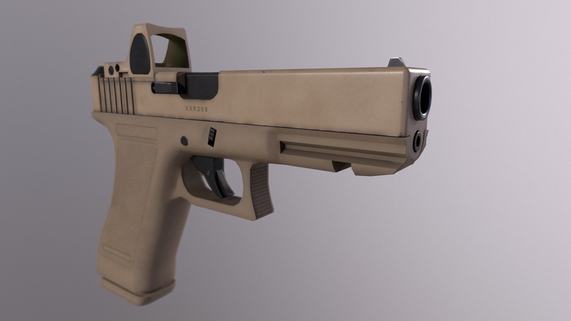 3D model 9mm Handgun - With Attachments VR / AR / low-poly | CGTrader