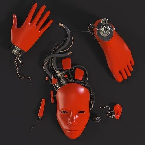 Parts of the robot 3D model | CGTrader