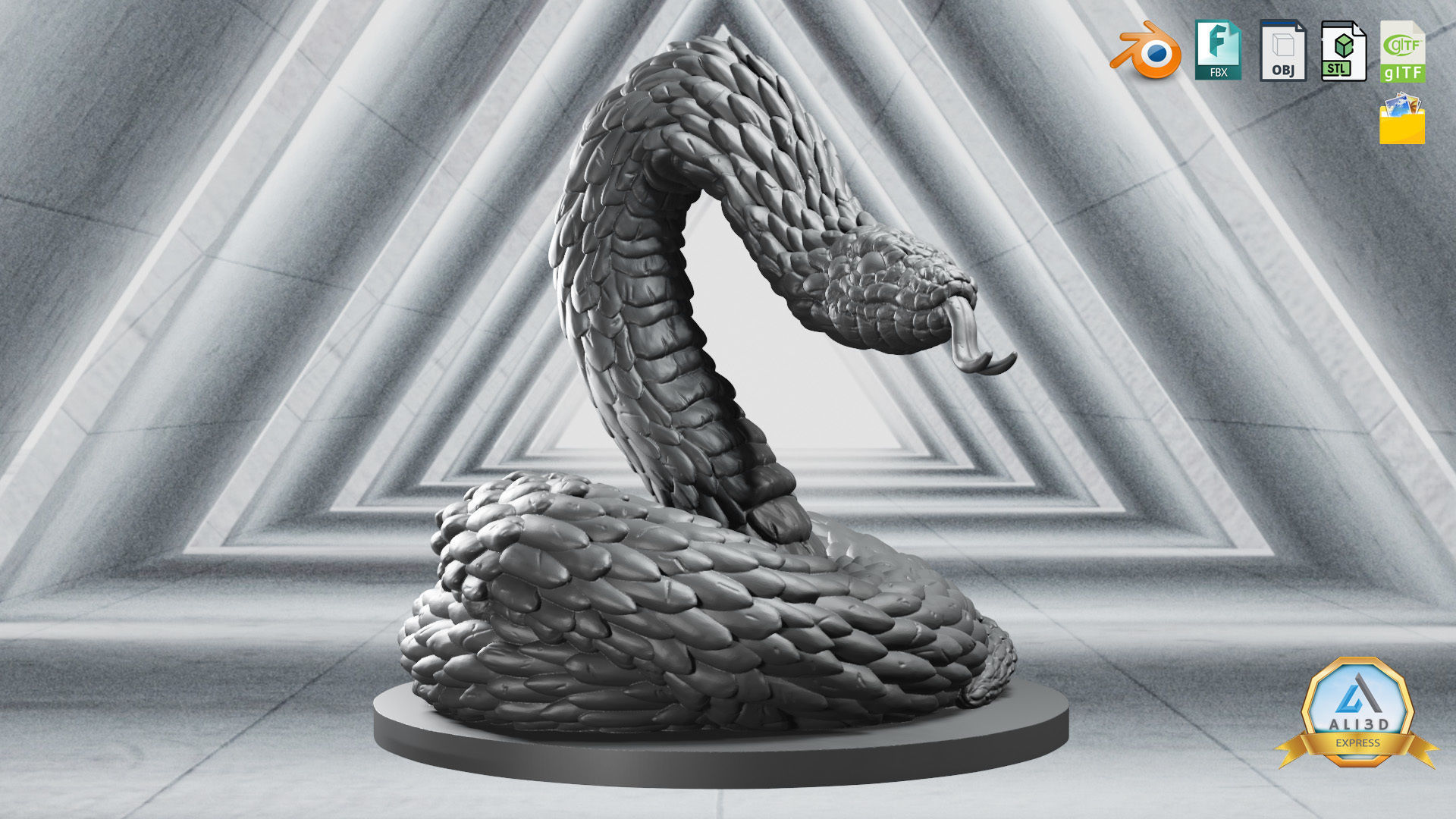 3D Print Ready Rattle Snake 3D model 3D printable | CGTrader