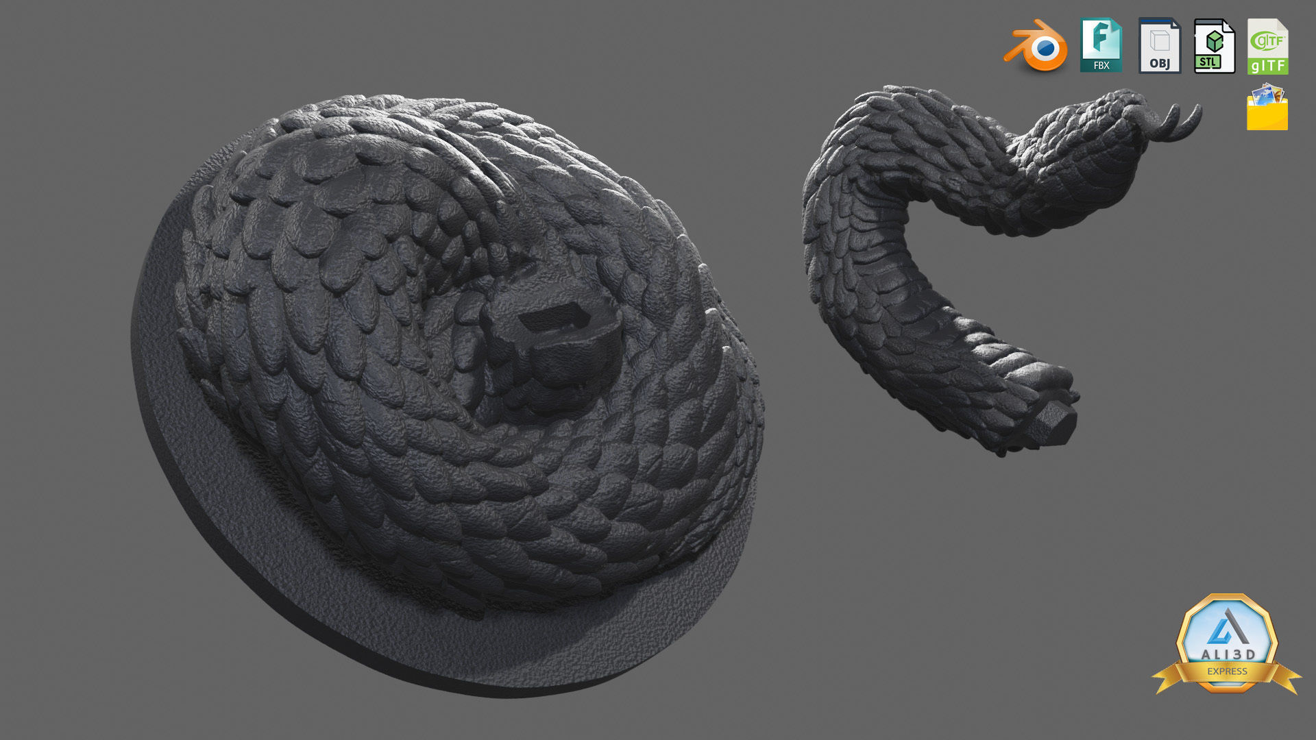 3D Print Ready Rattle Snake 3D model 3D printable | CGTrader