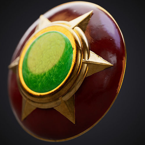 Amazon shield with magic green stone 3D model | CGTrader