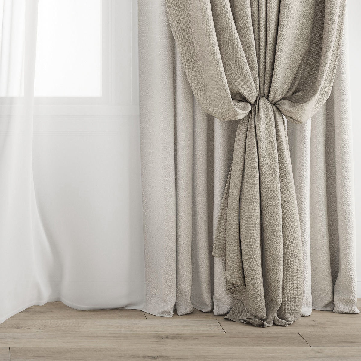 Wind blowing effect Curtain 462 3D model | CGTrader