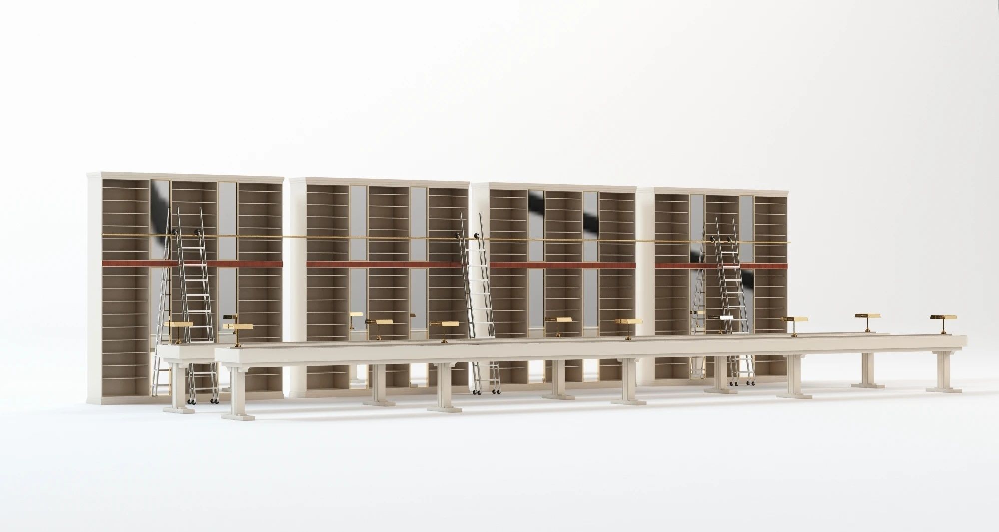 Warby Parker Flagship Store Shelve And Table 3D model | CGTrader