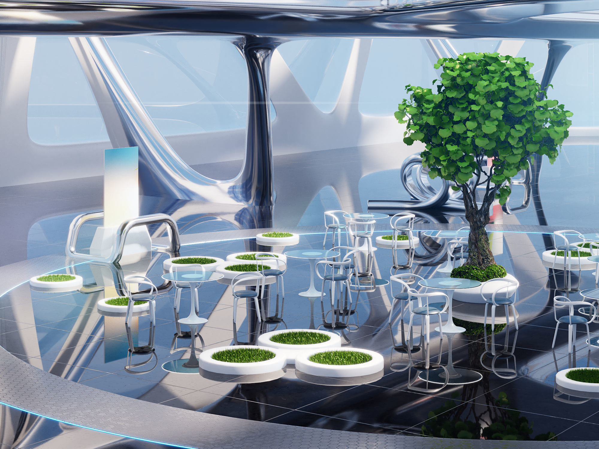 Exhibition Hall Futuristic 3D model | CGTrader