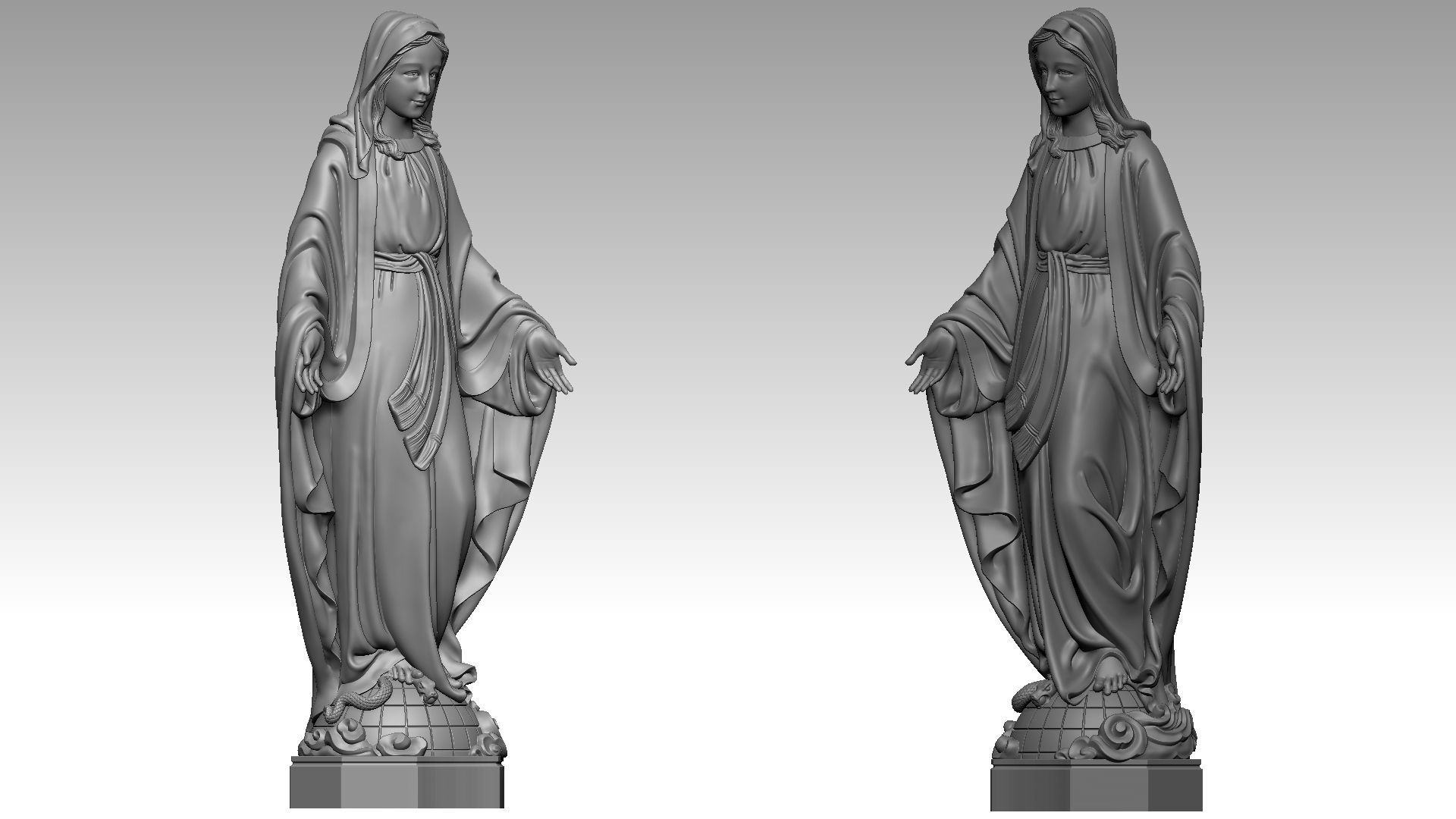 Our Lady of Grace - Virgin Mary 3D model 3D printable | CGTrader