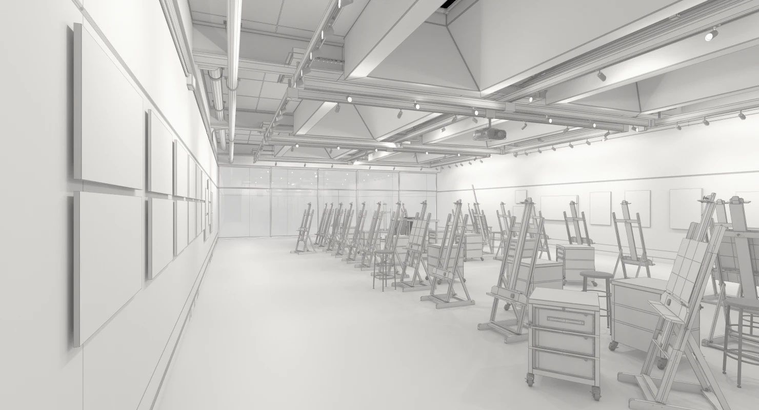 Studio Arts Space Interior Scene 3D model | CGTrader