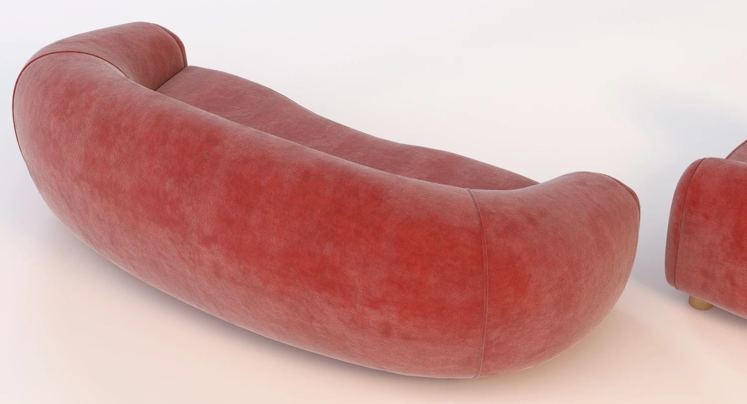 Jean Royere Polar Sofa Set 3D model | CGTrader