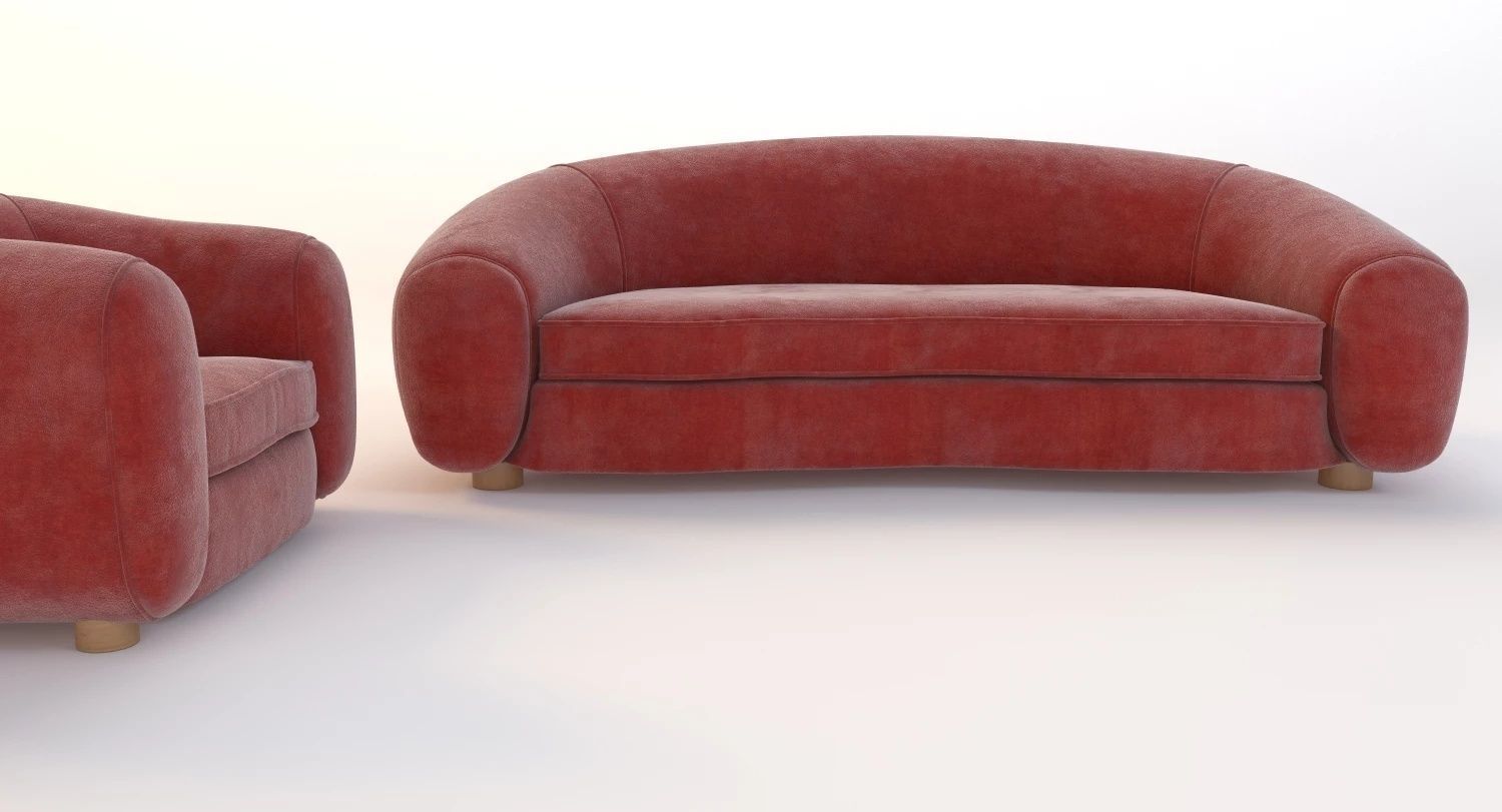 Jean Royere Polar Sofa Set 3D model | CGTrader