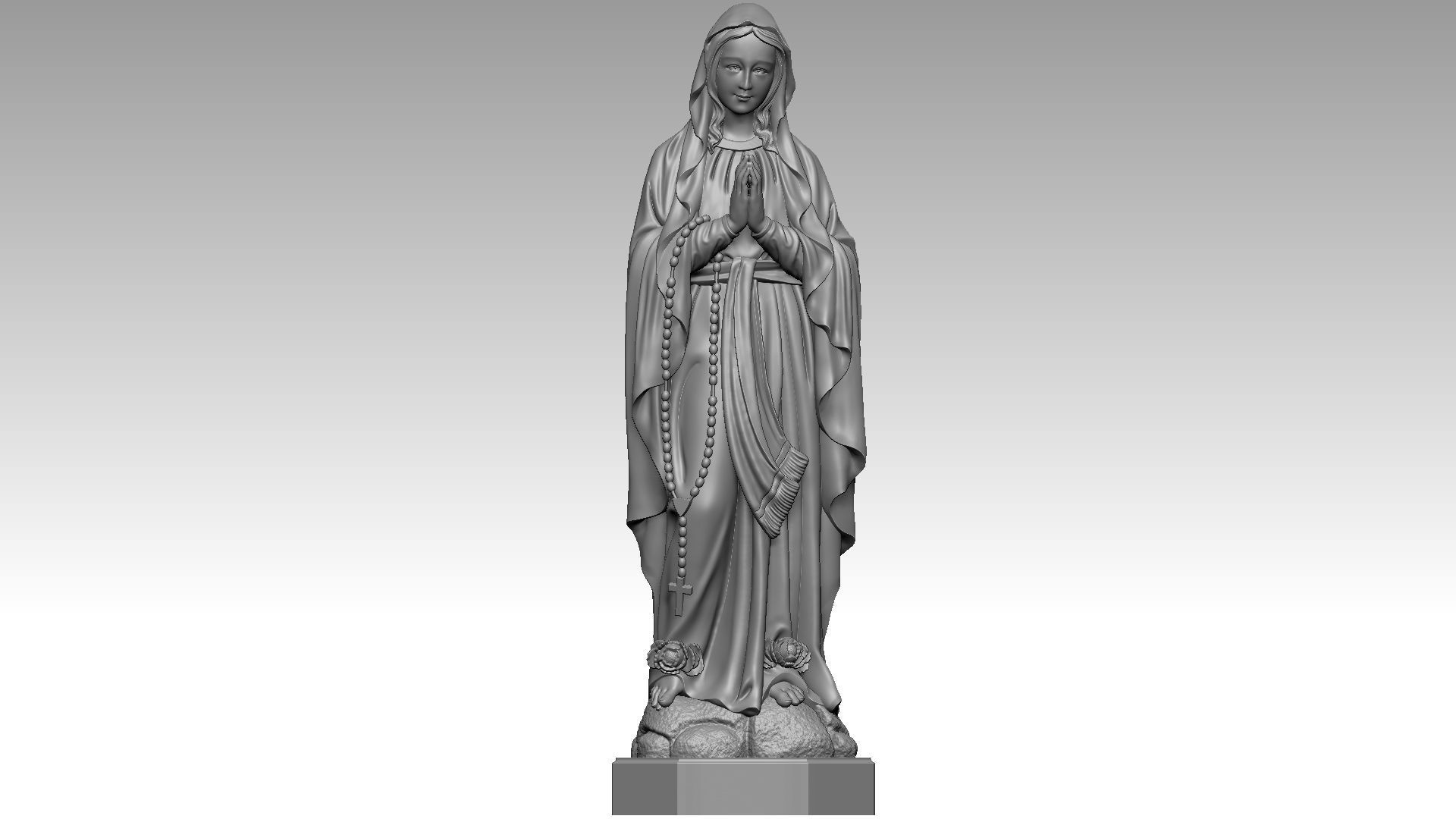 Virgin Mary - Notre Dame de Lourdes 3D model 3D printable | CGTrader
