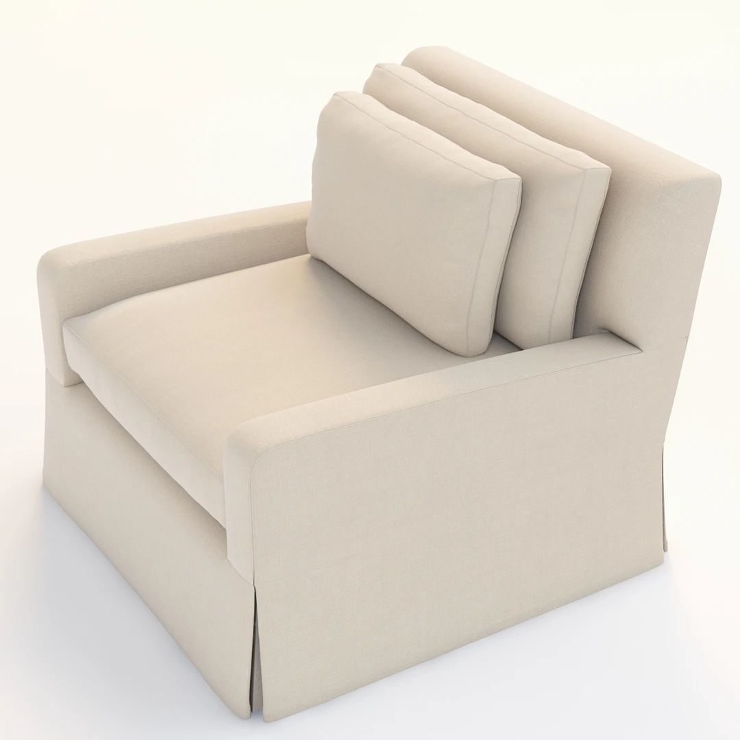 Belgian Slope Arm Slipcovered Chair 3D model | CGTrader