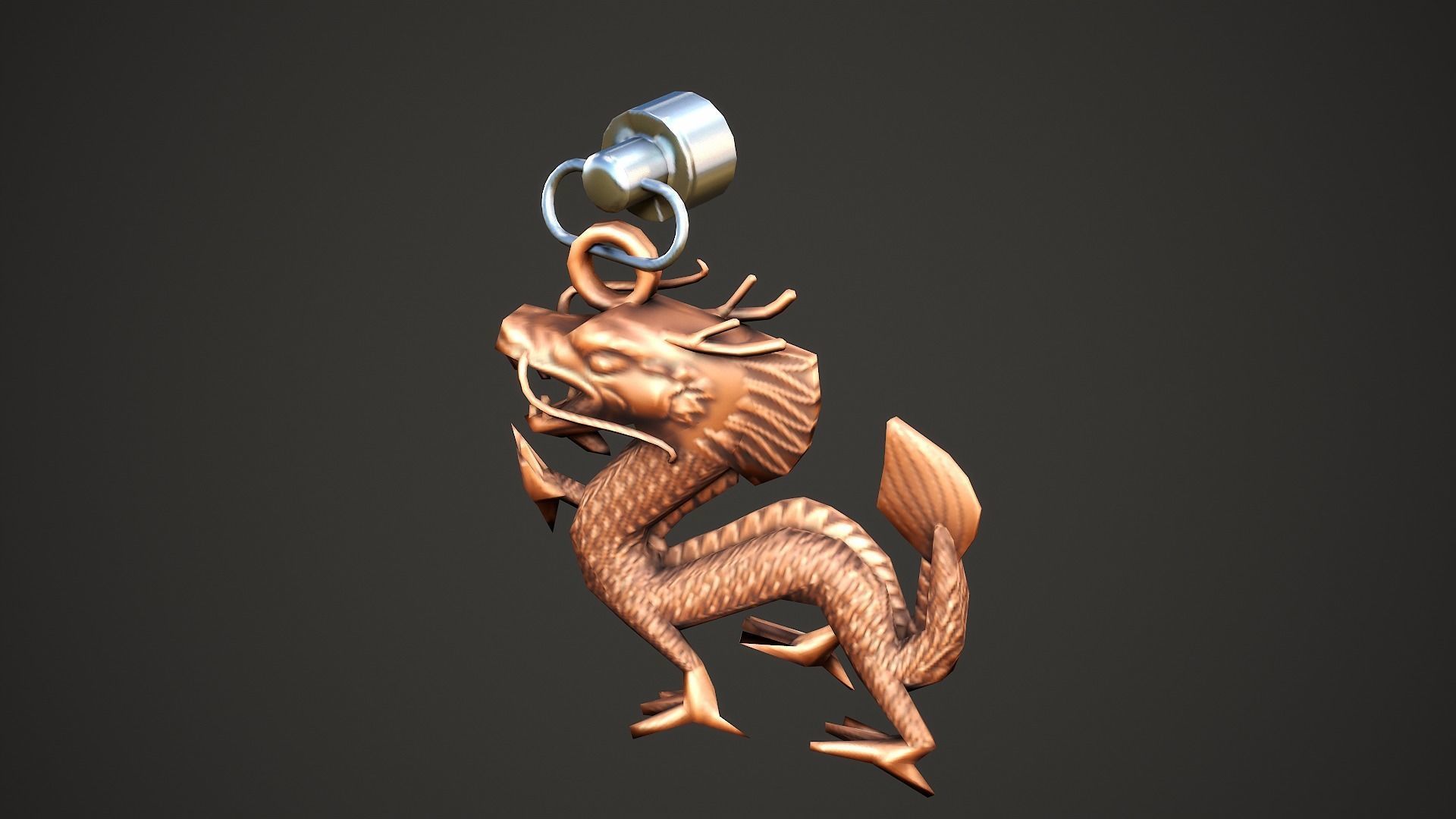 3D model Chinese Dragon Weapon Charm - Low Poly Game Ready VR / AR ...