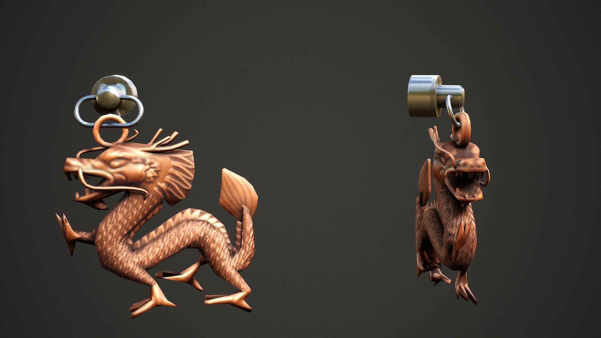 3D model Chinese Dragon Weapon Charm - Low Poly Game Ready VR / AR ...