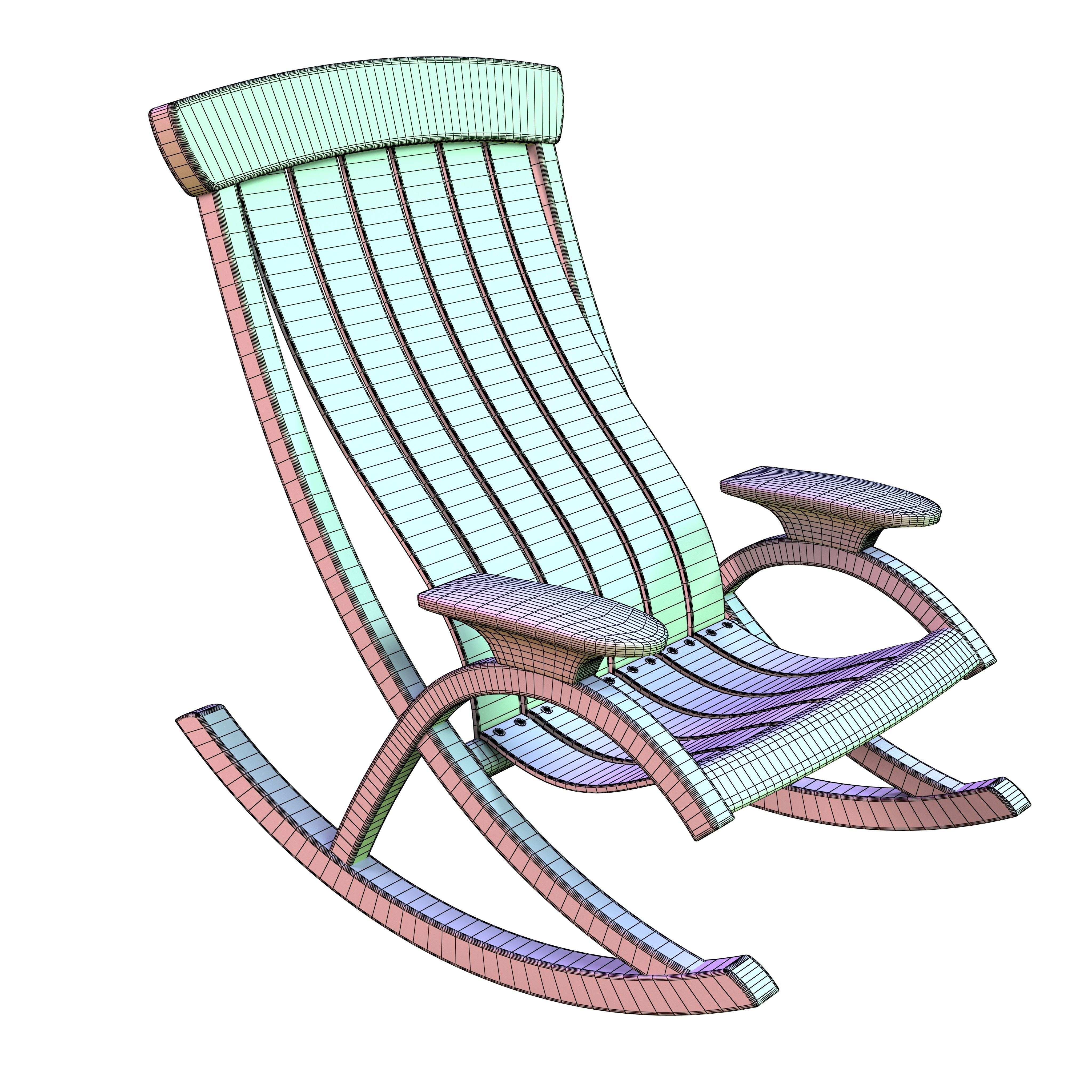 Wooden Rocking Chair 13990802 3D model | CGTrader