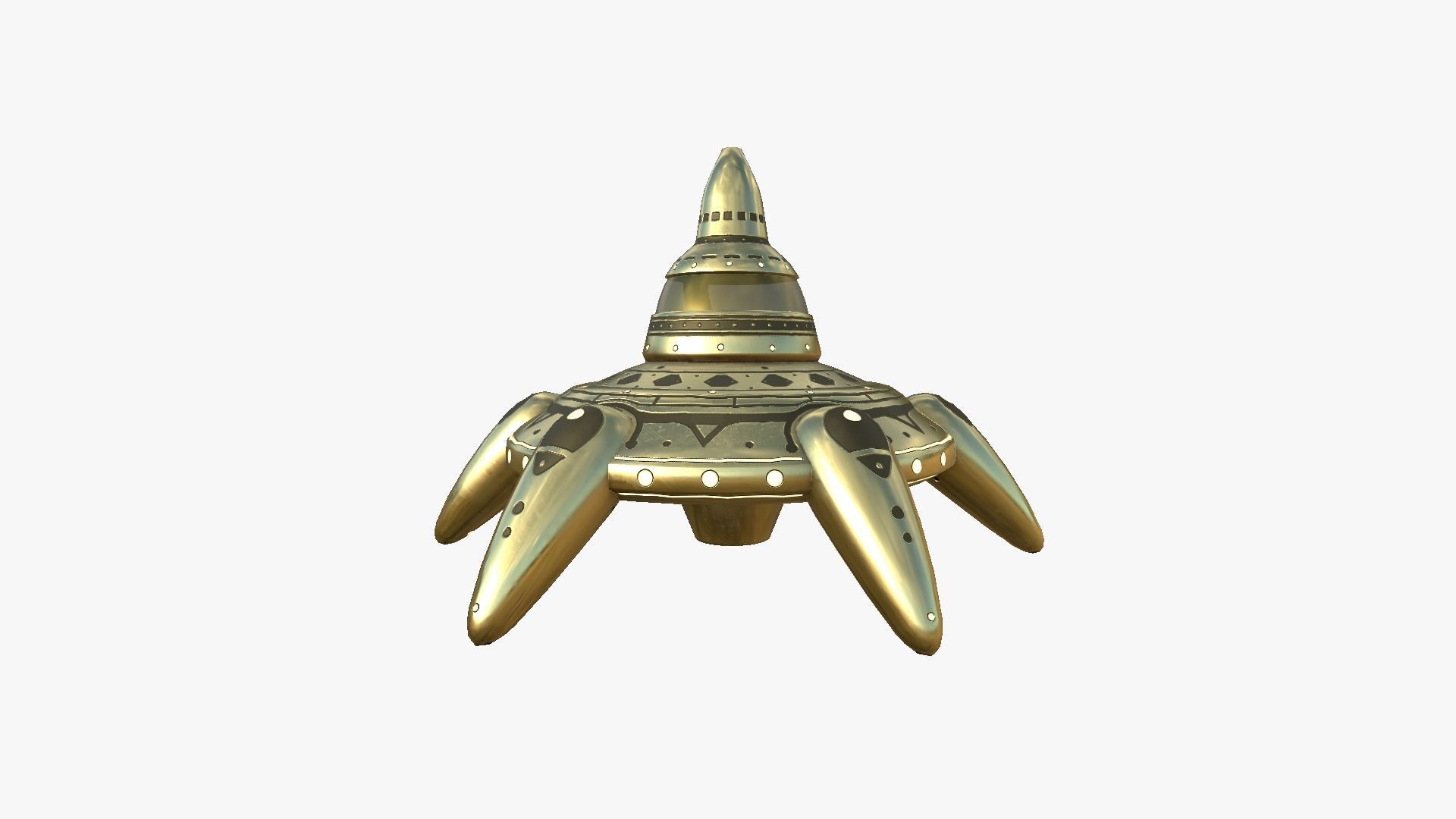3D model Alien Spaceship UFO G07 Gold - Sci Fi Spacecraft Design VR ...