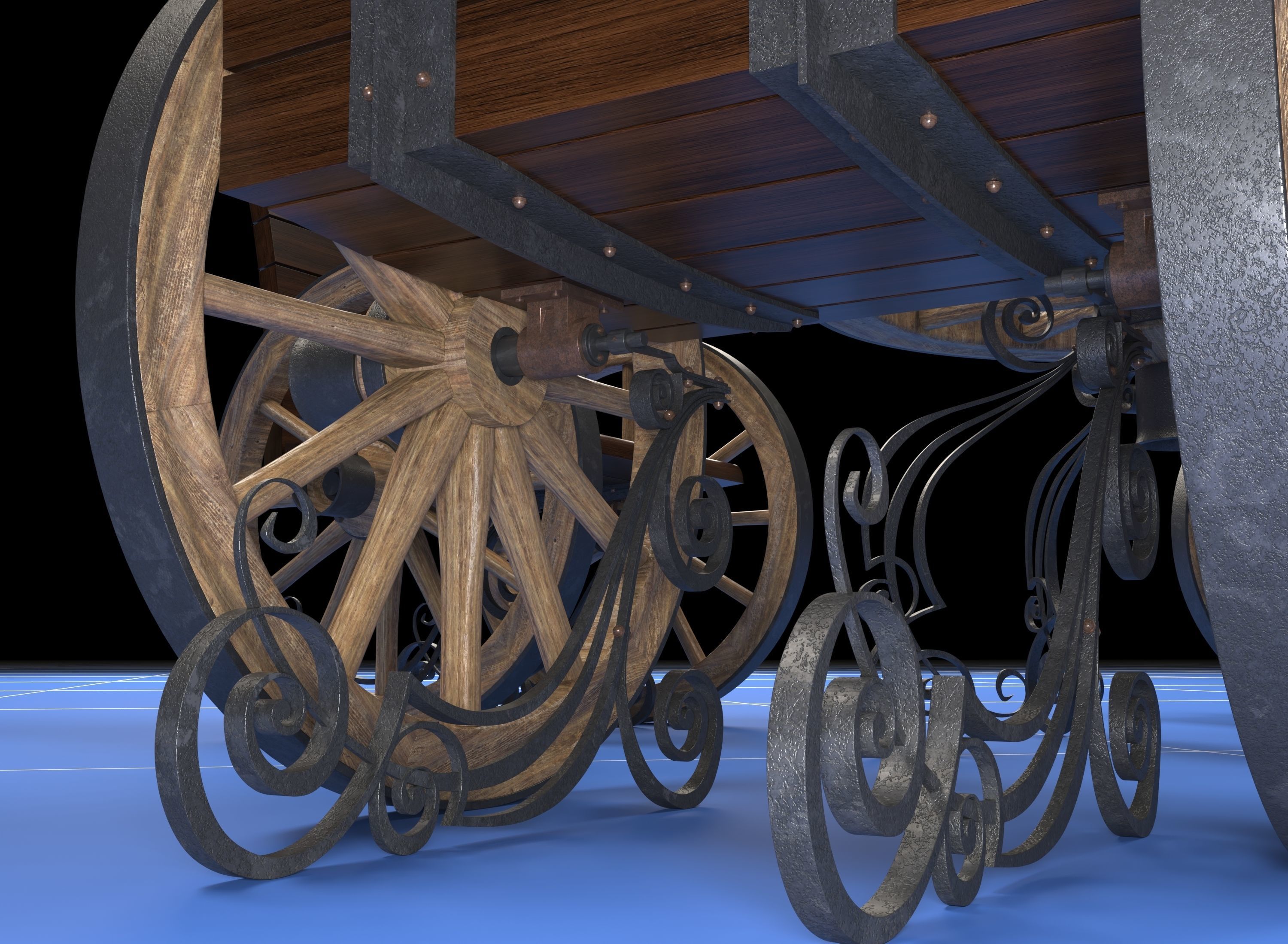 Cartwheel table and seating group 3D model | CGTrader