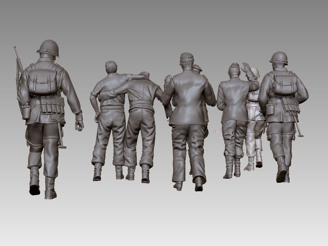 USA SOLDIERS AND CAPTURED 3D model 3D printable | CGTrader