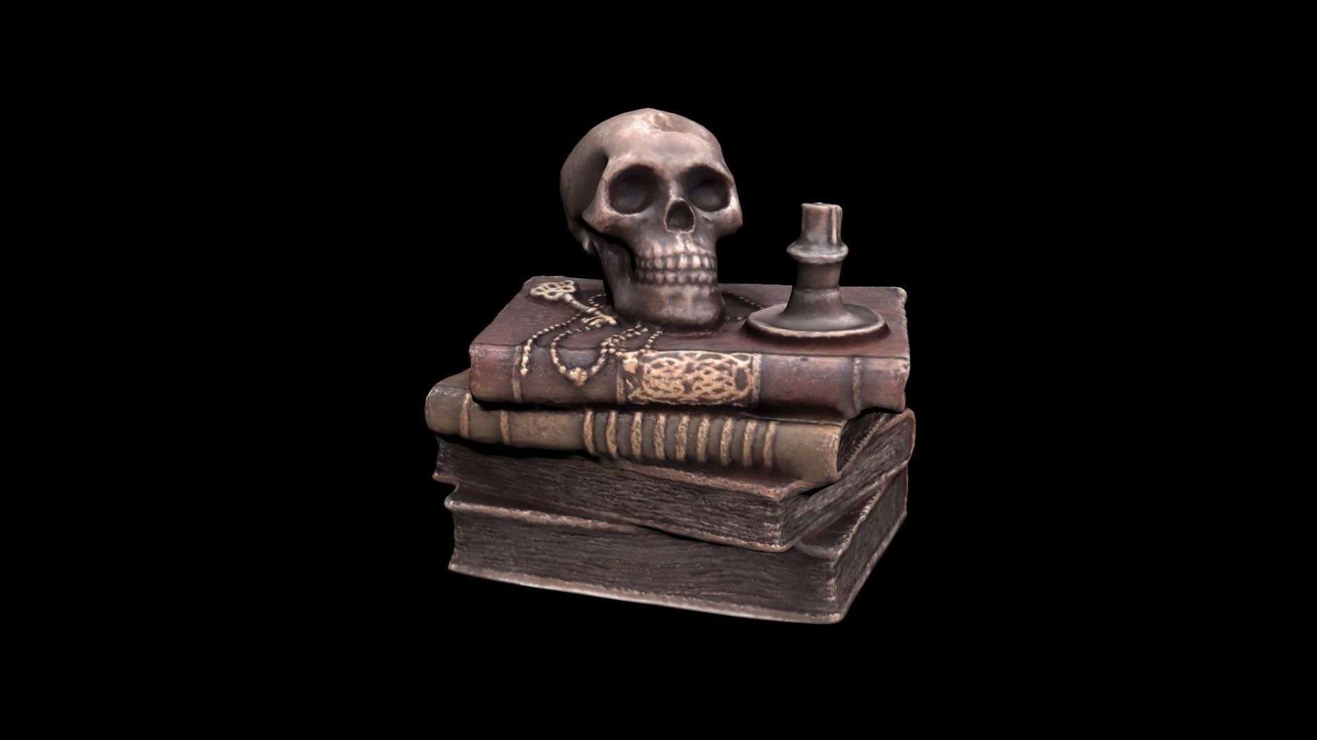 3D model Skull with books VR / AR / low-poly | CGTrader
