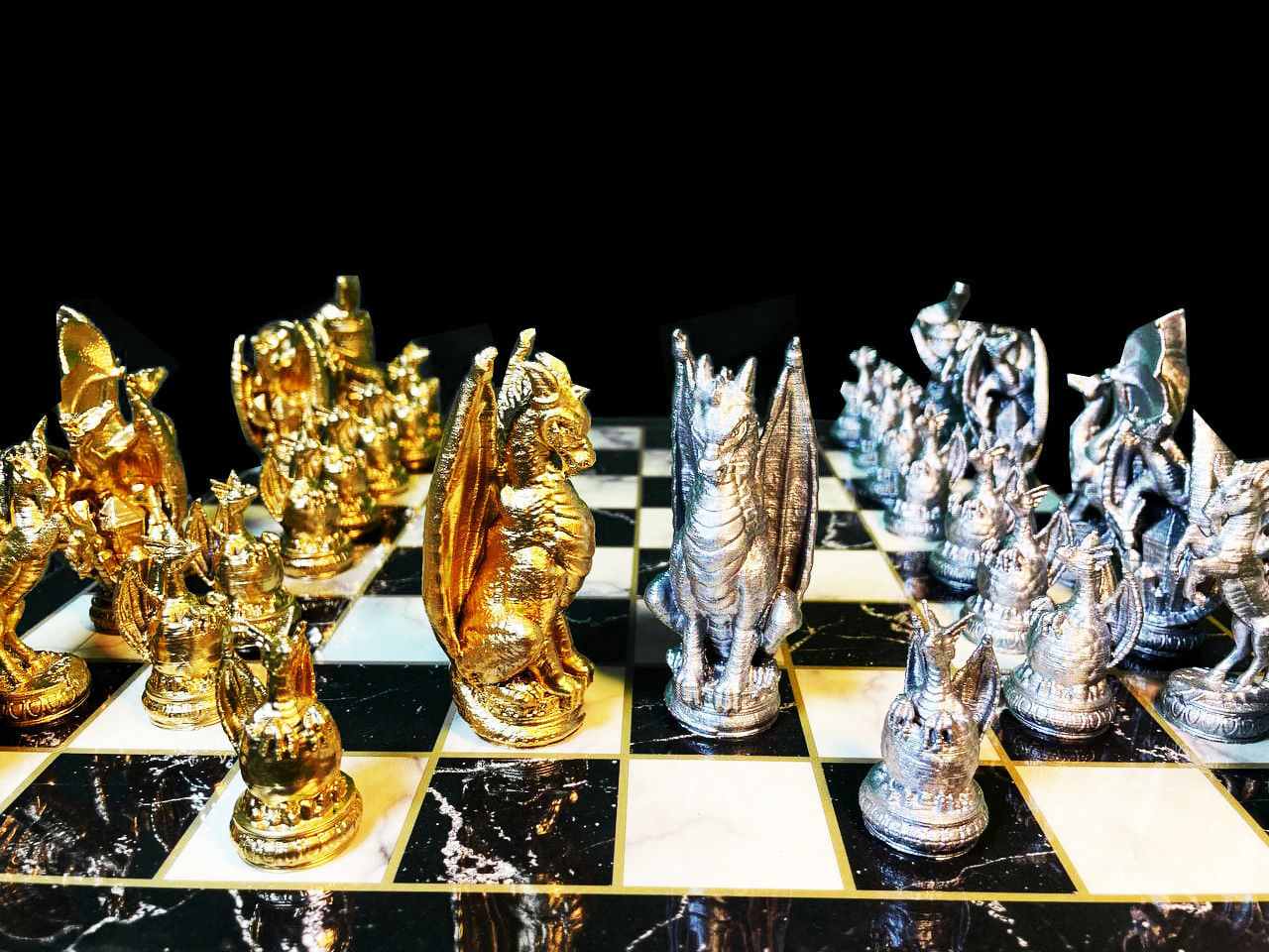 Dragon Chess Game 6 Different Pieces - Dragon Chess Game 3D model 3D ...