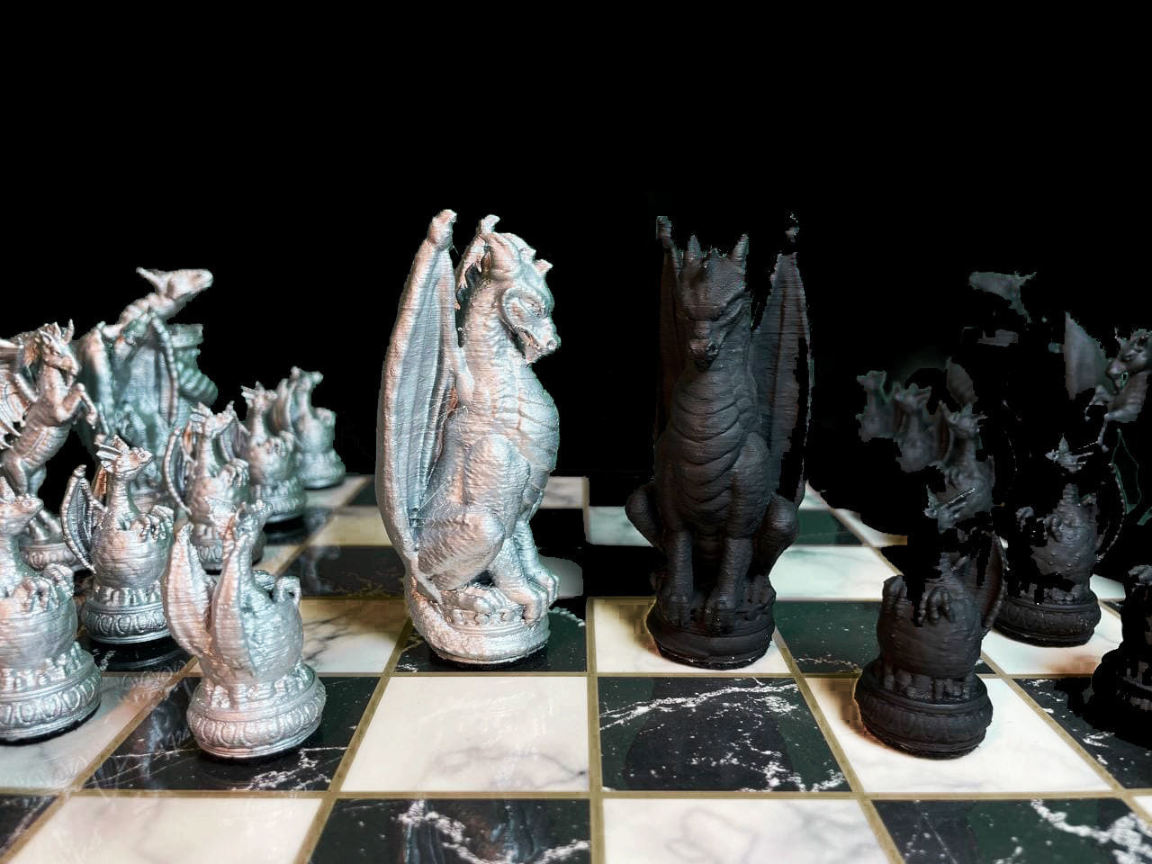 Dragon Chess Game 6 Different Pieces - Dragon Chess Game 3D model 3D ...