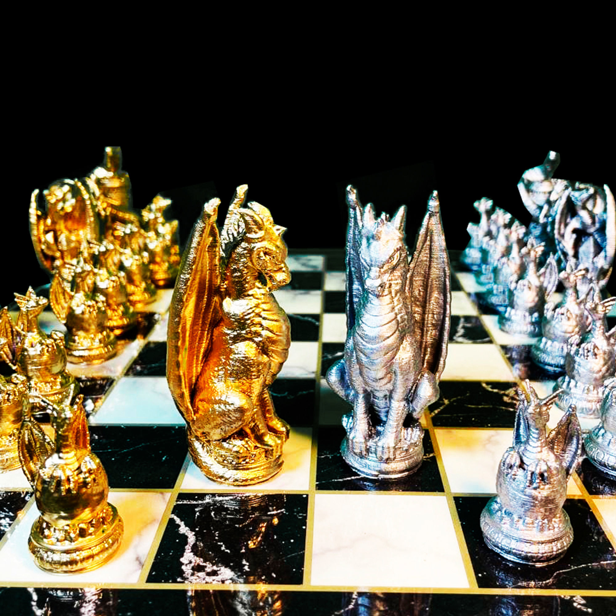Dragon Chess Game 6 Different Pieces - Dragon Chess Game 3D model 3D ...