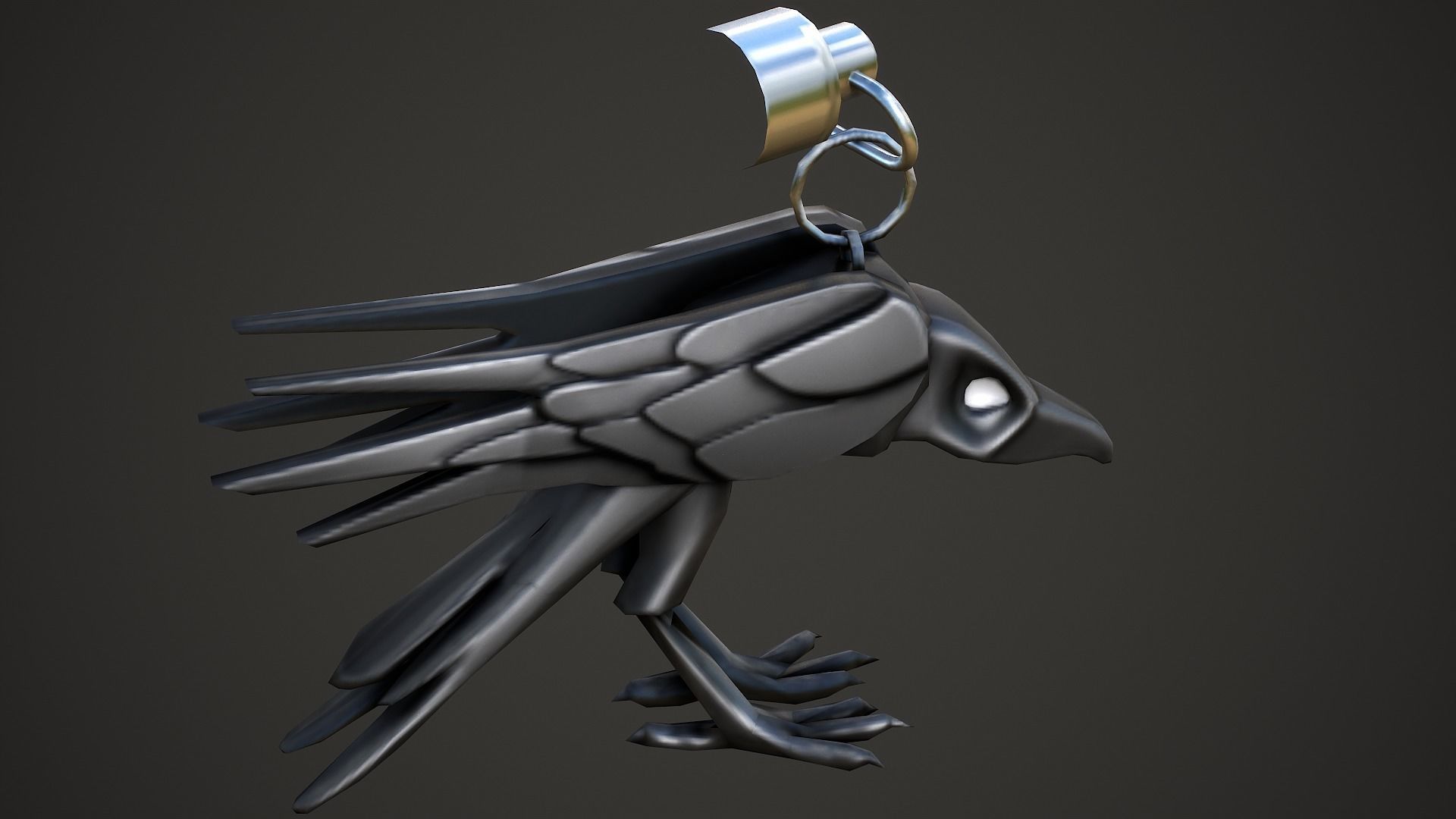3D model Raven Weapon Charm - Low Poly Game Ready VR / AR / low-poly ...