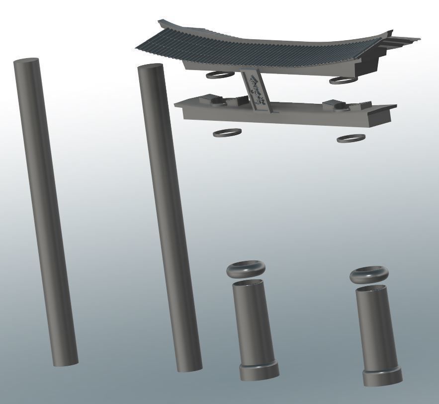 Torii Japan portal Samurai 3D model 3D printable | CGTrader