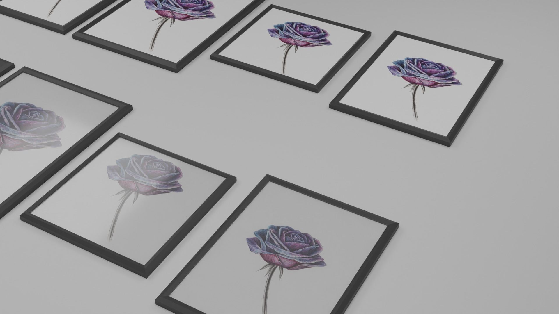 3D model Mockup glass matte picture frames VR / AR / low-poly | CGTrader