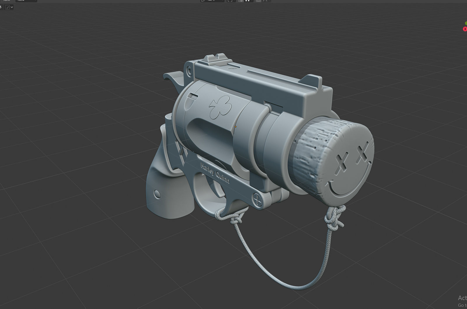 Harley Quinn Cork Pop Gun blender high model 3D model | CGTrader