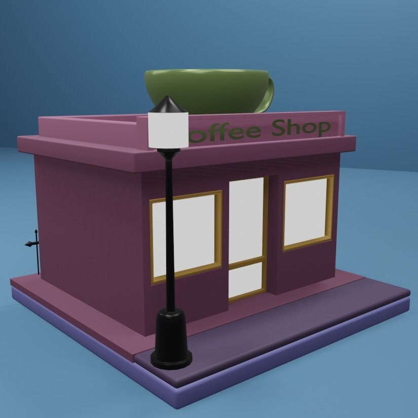 3D model Best 3d cartoon Coffee Shop VR / AR / low-poly | CGTrader