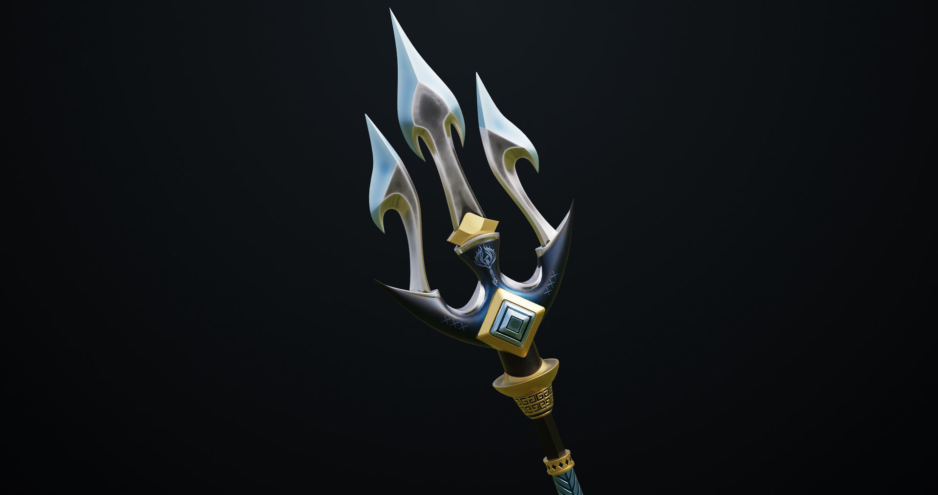 3D model Fantasy Trident 03 All PBR Unity UE Textures Included VR / AR ...