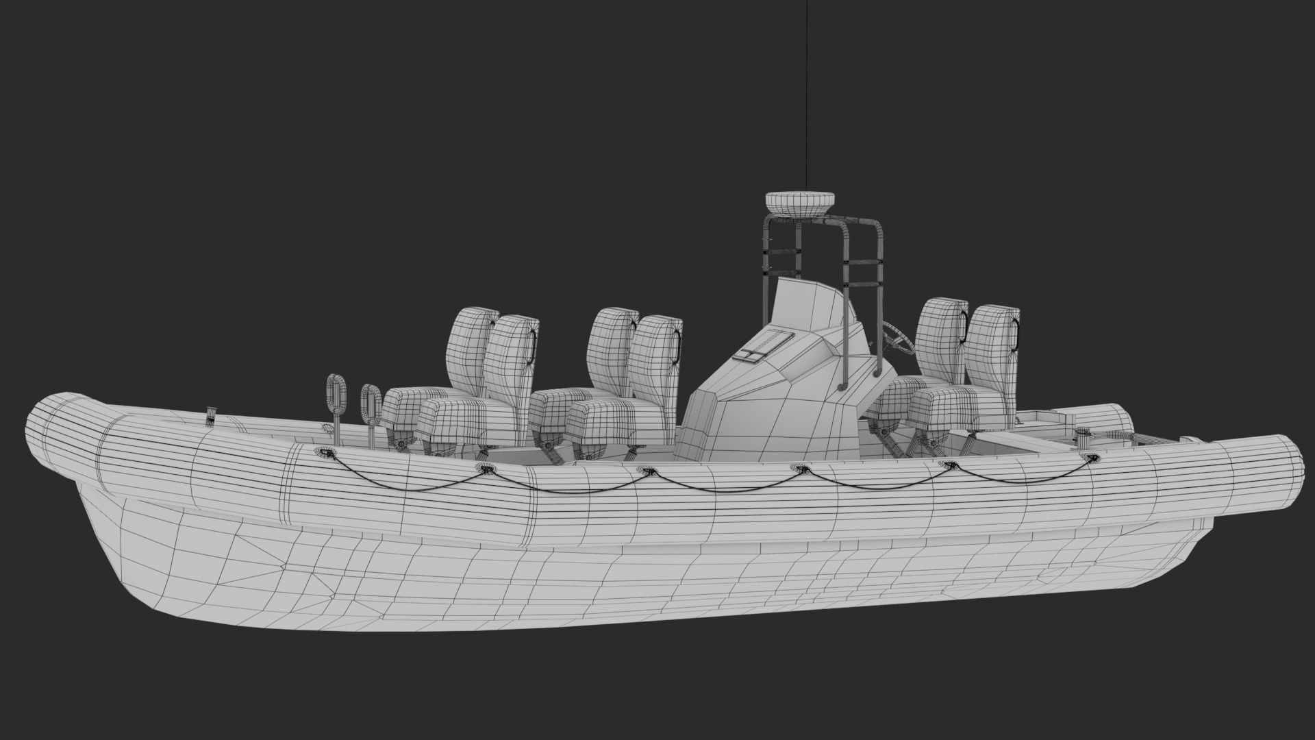 Rigid Hull Inflatable Boat RHIB 3D model | CGTrader