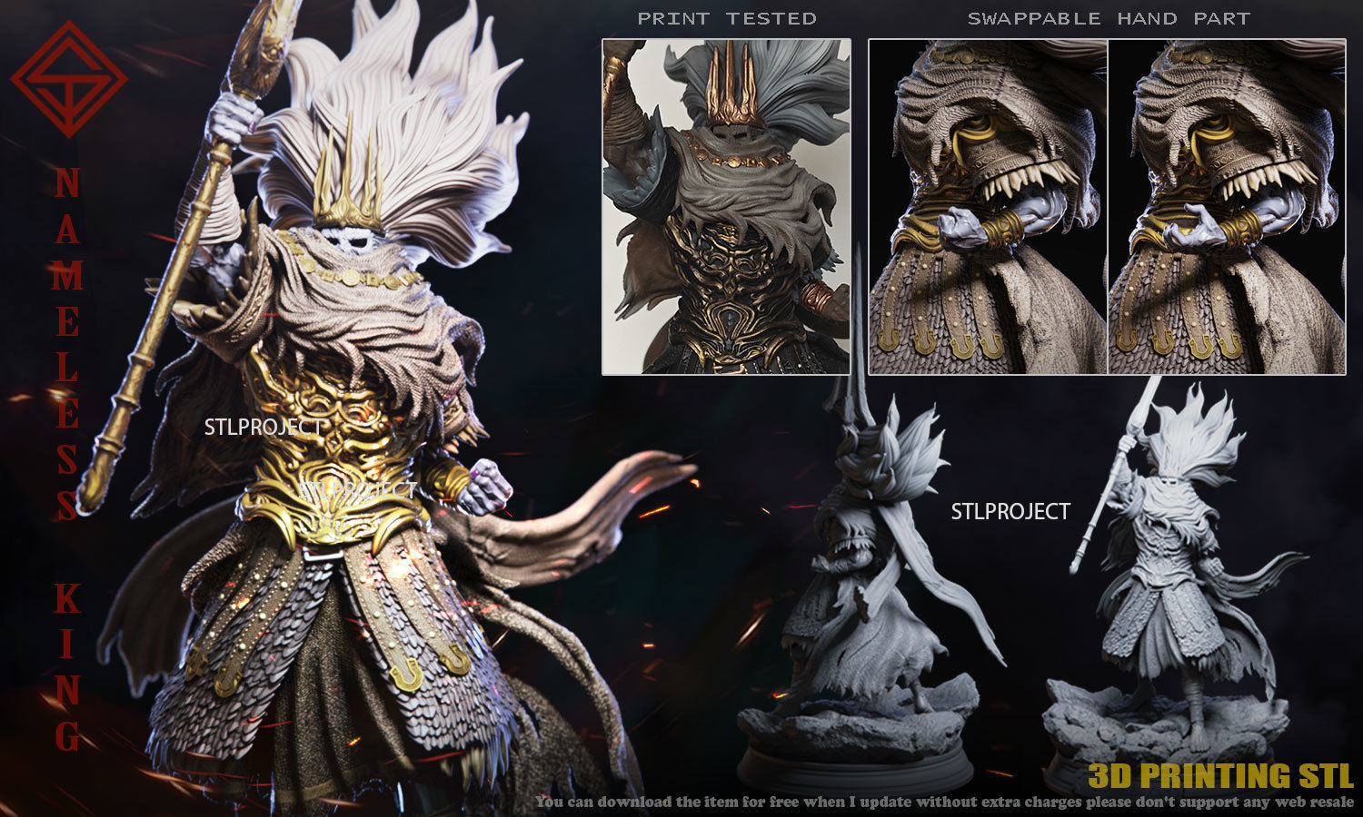 Nameless King 3D model 3D printable | CGTrader