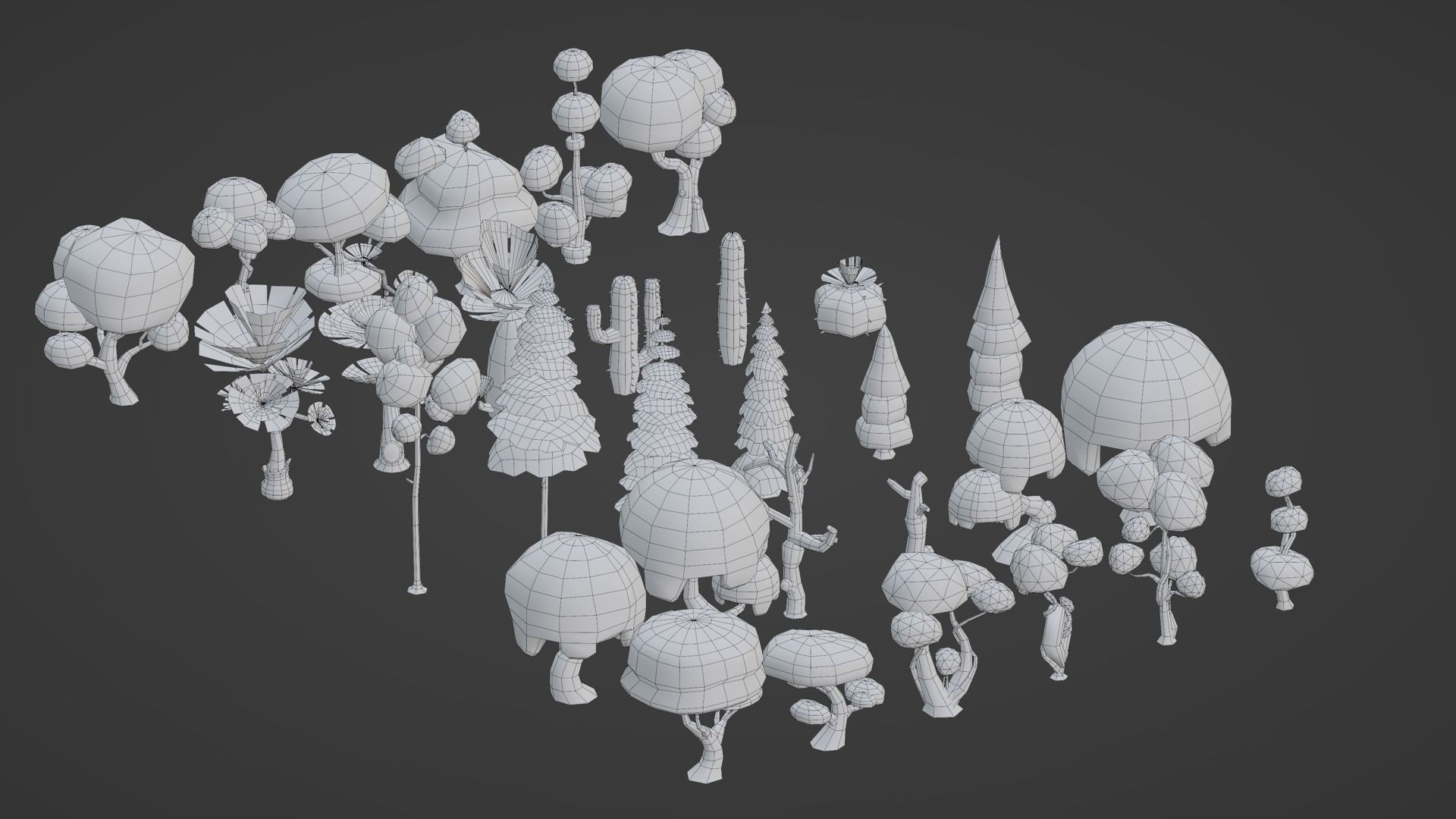 3D model Stylized tree asset pack VR / AR / low-poly | CGTrader